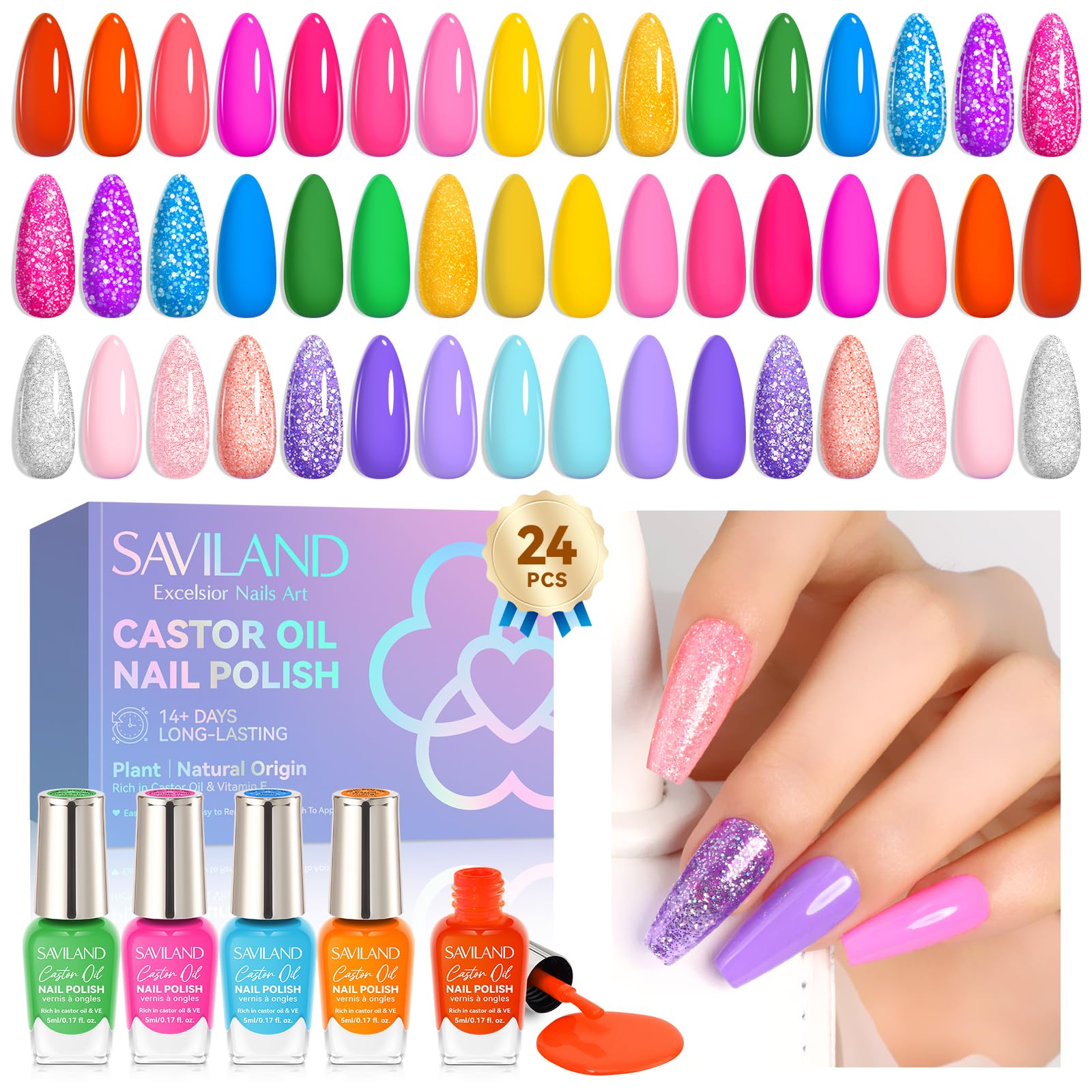 Amazon.com : SAVILAND Nail Polish Set Quick-Dry: 24 Trendy Color ...