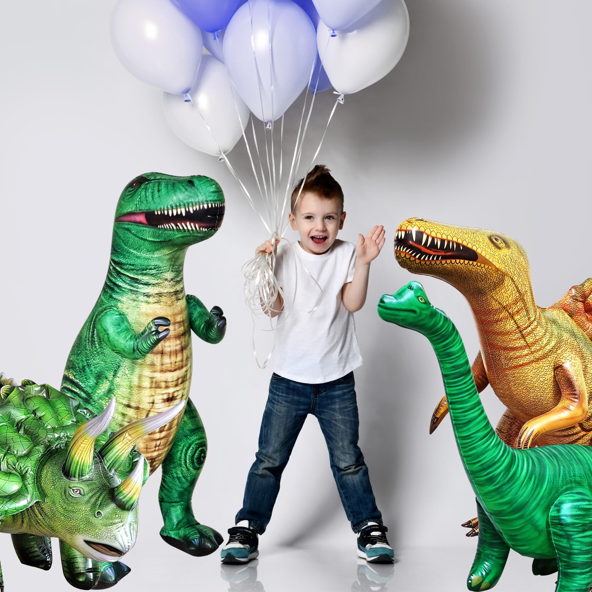 Snapklik.com : Jet Creations 4-pk Inflatable Dinosaurs Combo, T-rex ...