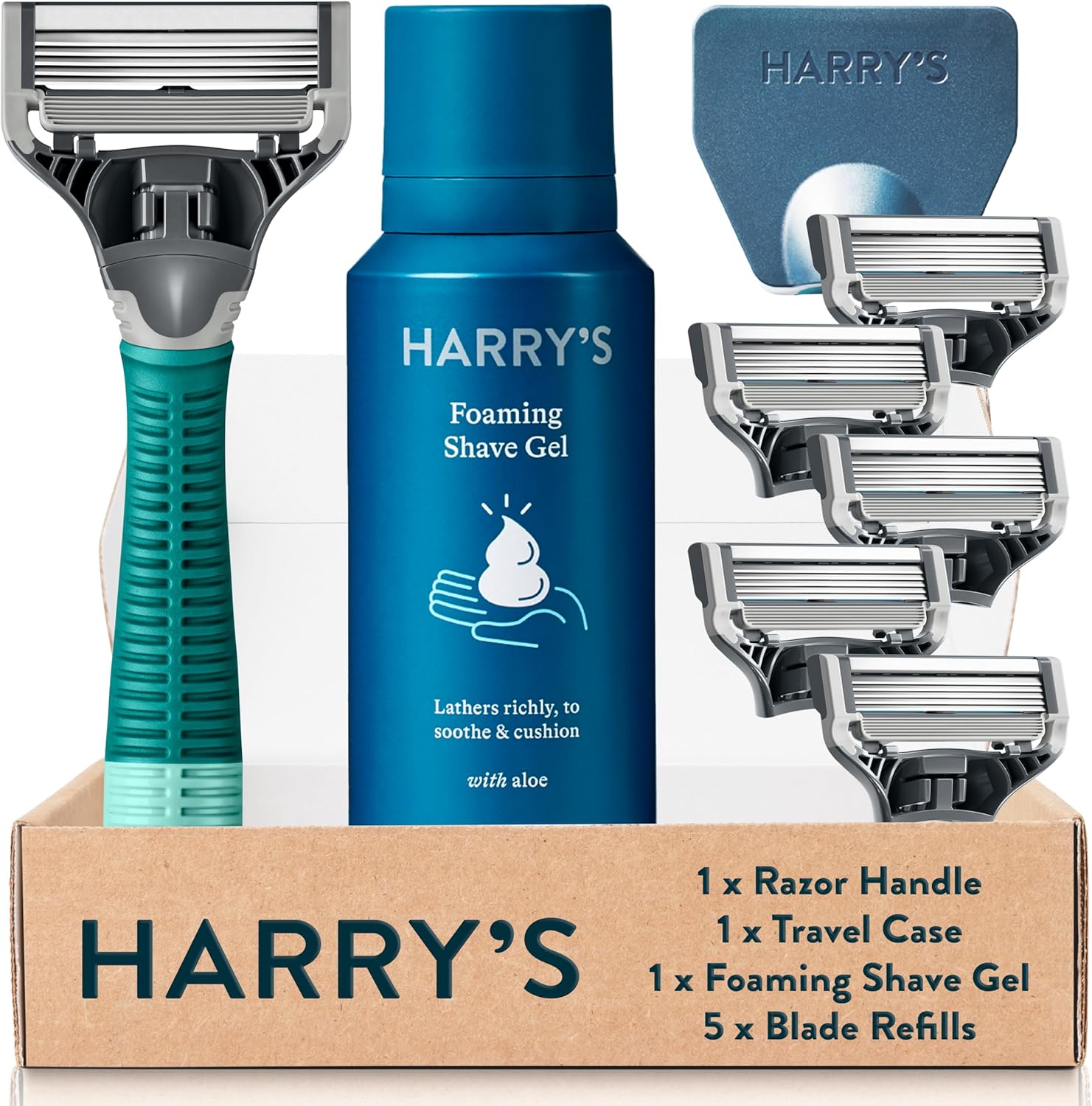 Harry's Men's Razor Set, Razor + 5 Razor Blades + Shaving Cream, Harry ...