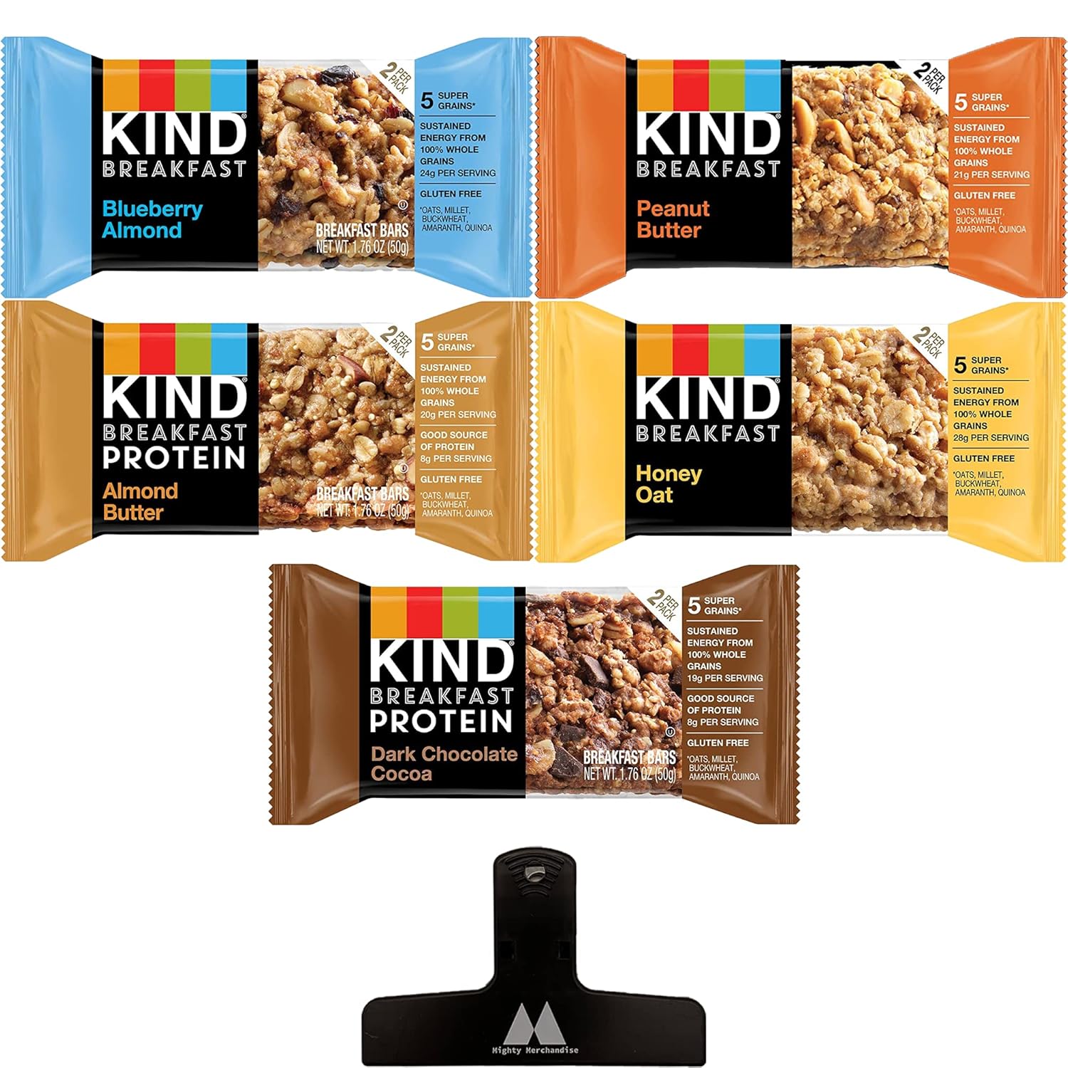 Amazon.com: Kind Breakfast Bars Variety Pack - 5 Flavors - 1.76 Ounces ...