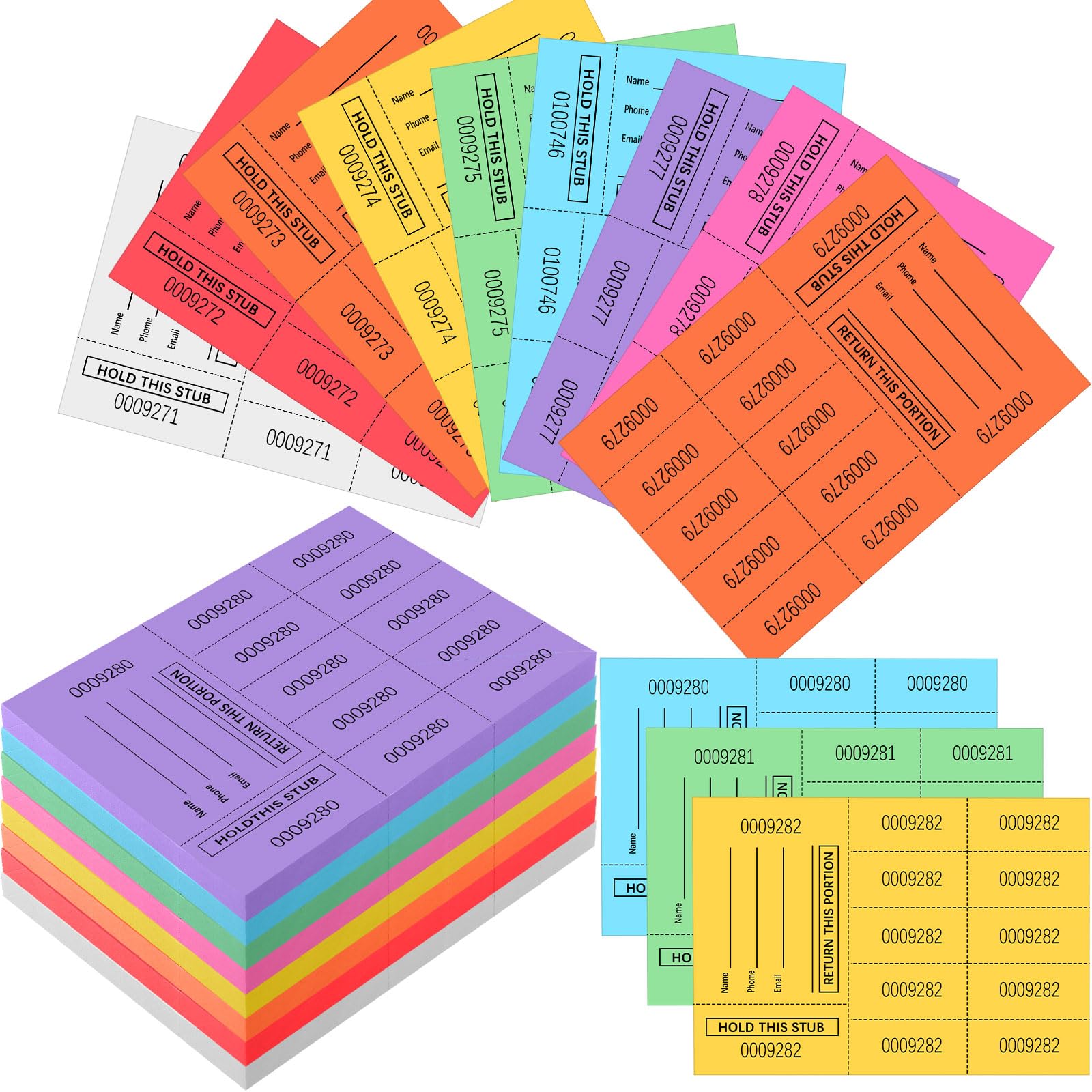 Amazon.com : Kosiz 300 Sheets Raffle Tickets Sheets Hold This Stub ...