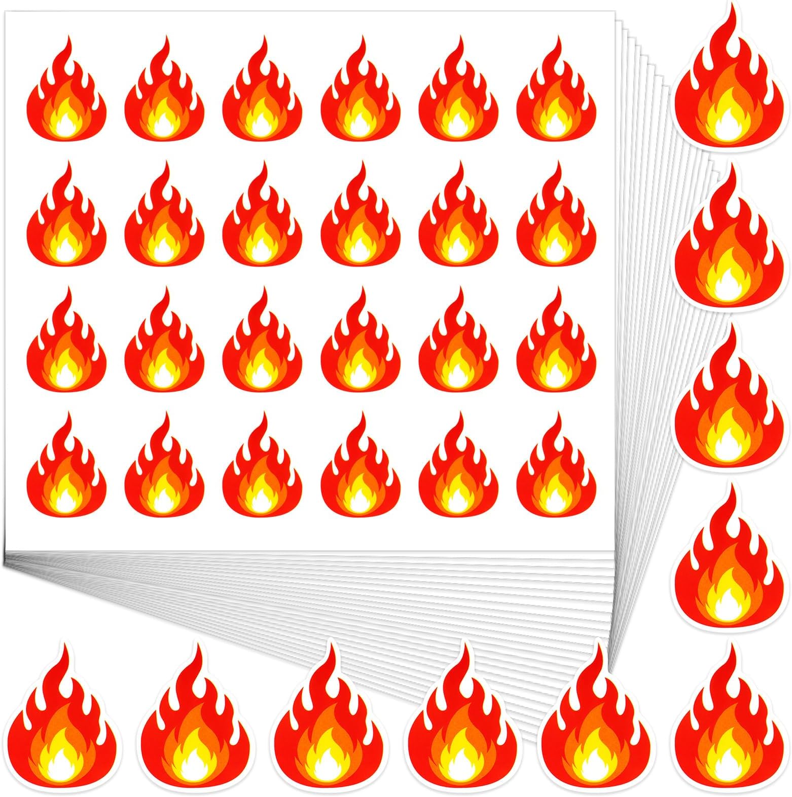 Amazon.com: Fire Vinyl Stickers 1 inch Red Flame Stickers HOT Imprint ...