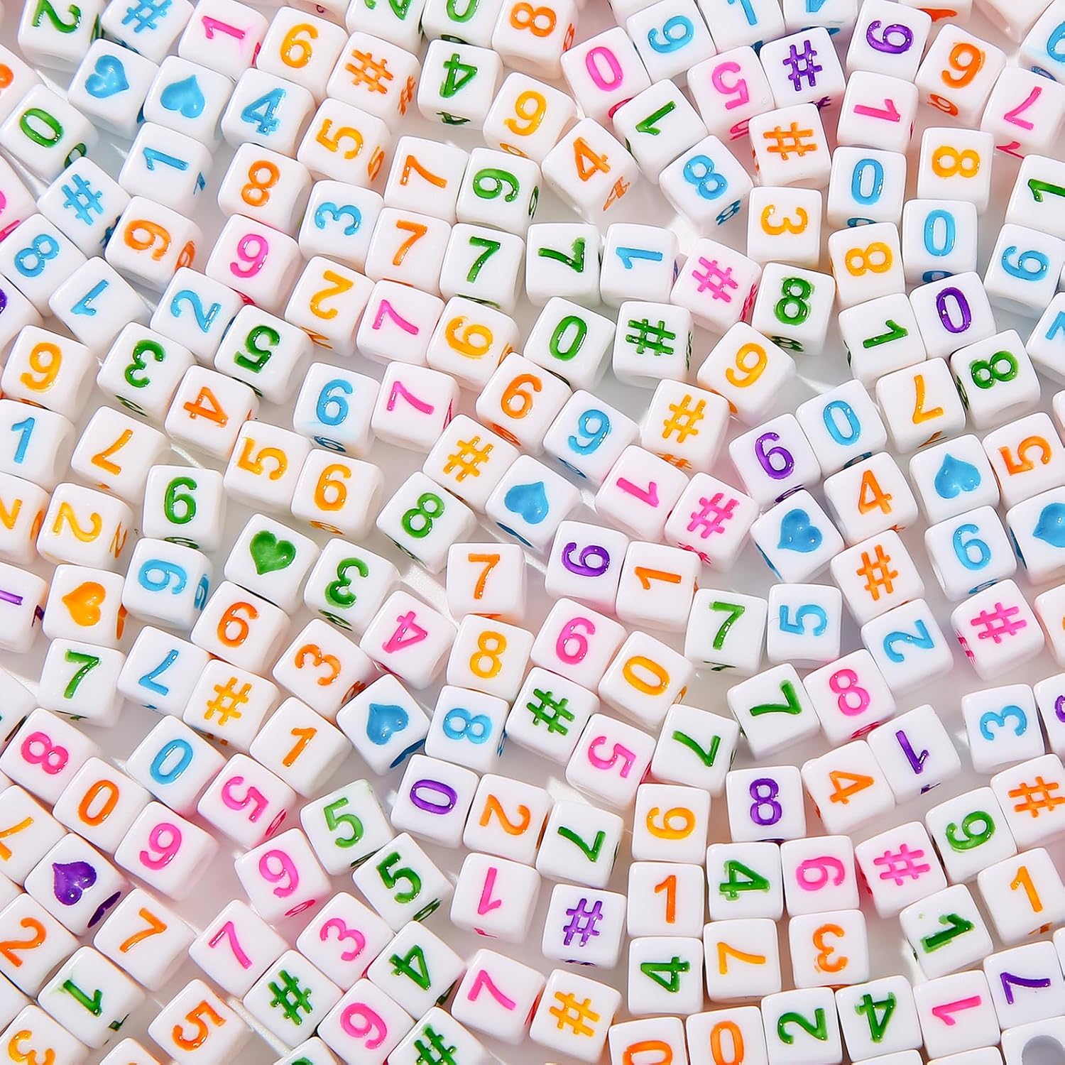Amazon.com: CYEENUT 1000pcs Cube Letter Beads Color Number Beads Square ...
