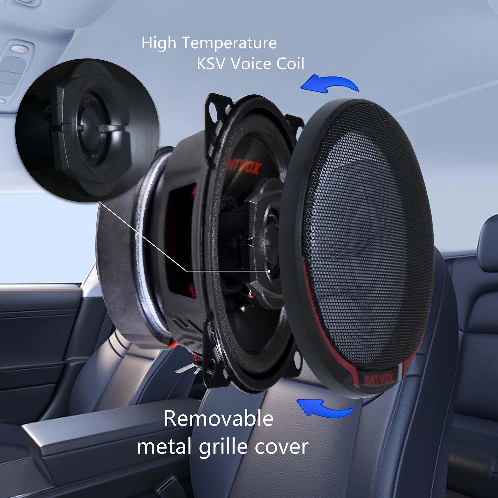 Snapklik.com : BATVOX CS401 150 Watts 4 Inch 2 Ways 4 Ohm Impedance And ...