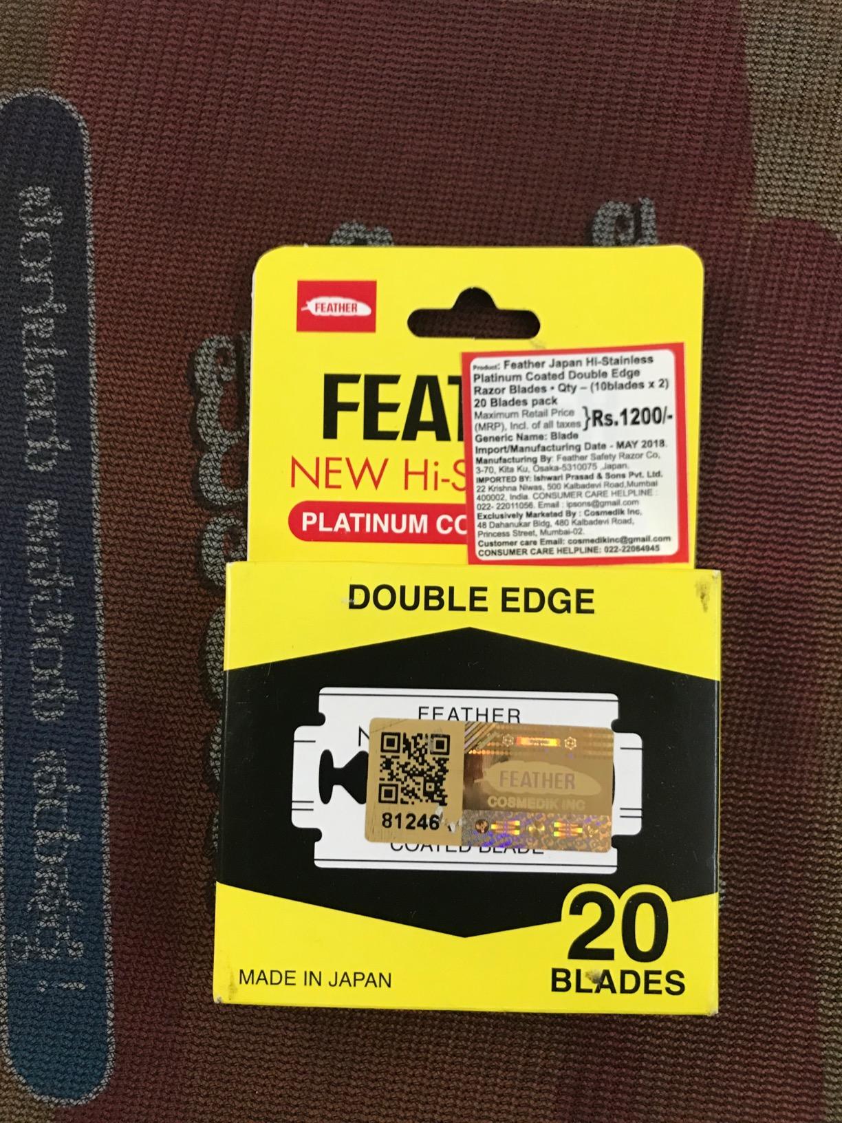 Buy Feather Brand Original Platinum Coated Double Edge Razor Blades ...