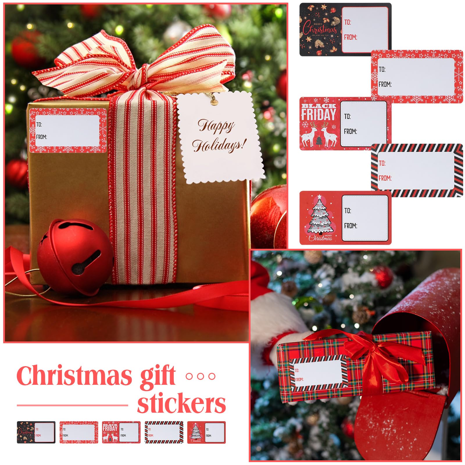 Snapklik.com : Outus 500 Pieces Christmas Tags Christmas Santa Claus ...