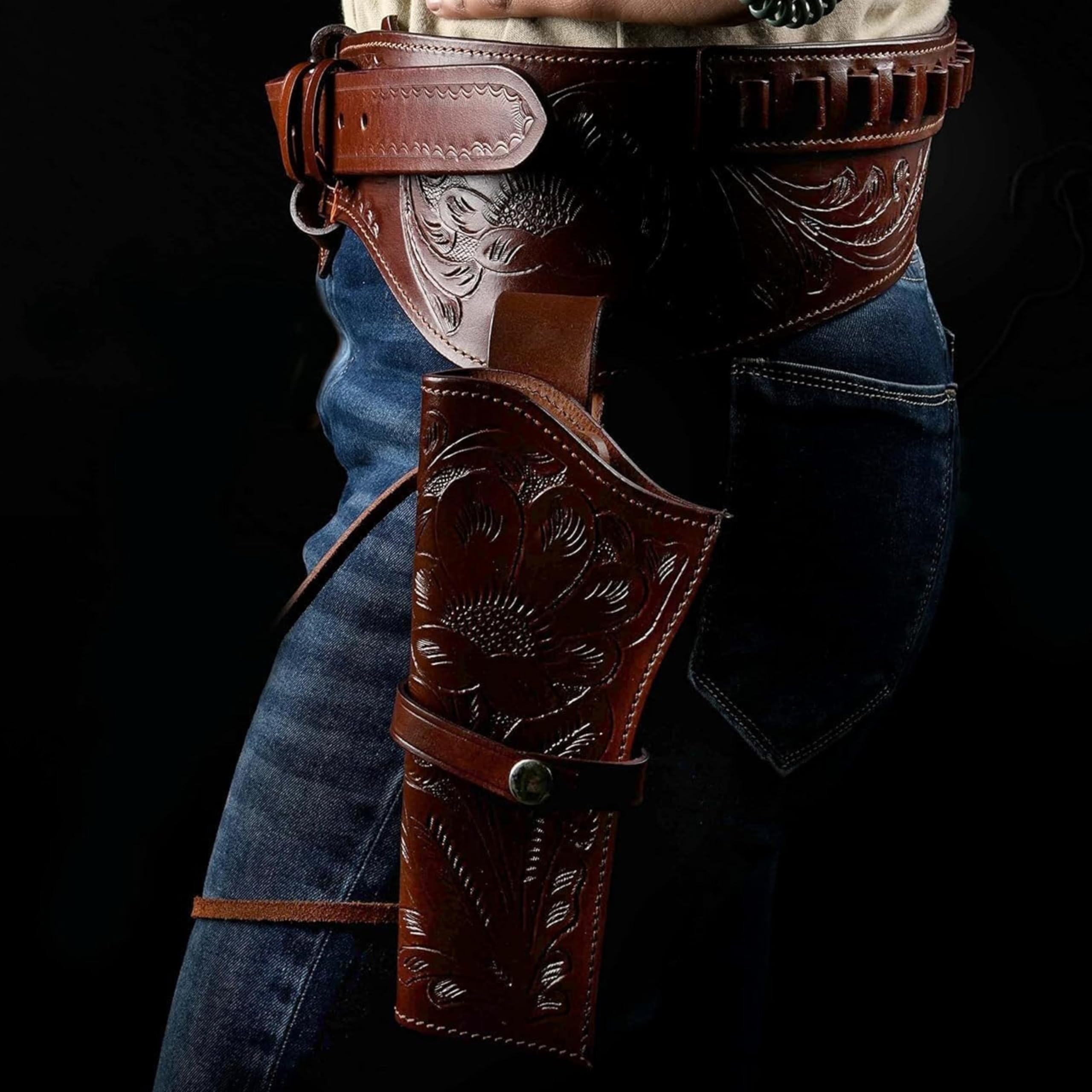 Cowboy Pistolenholster Revolver Holster Western Belt Hulara Full Grain