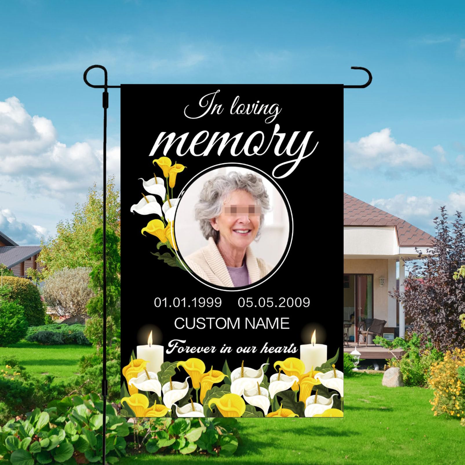 Amazon.com : Custom Memorial Funeral Flags - Personalized and ...