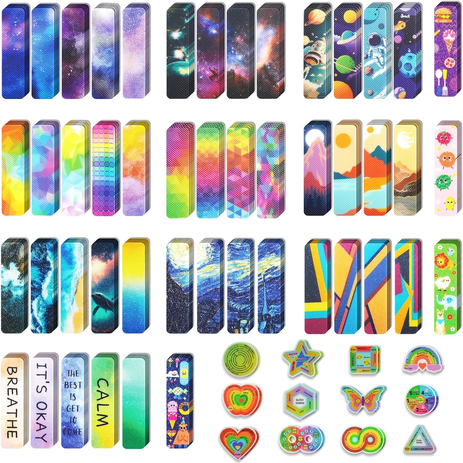 Amazon.com : 72 Pieces Anxiety Sensory Stickers with Storage Box ...