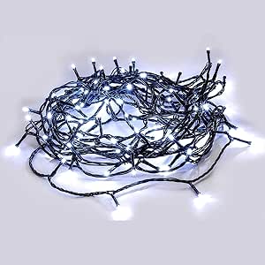 Lexi Lighting 100 LED Fairy Light Chain, White, 4.95M Festive String ...