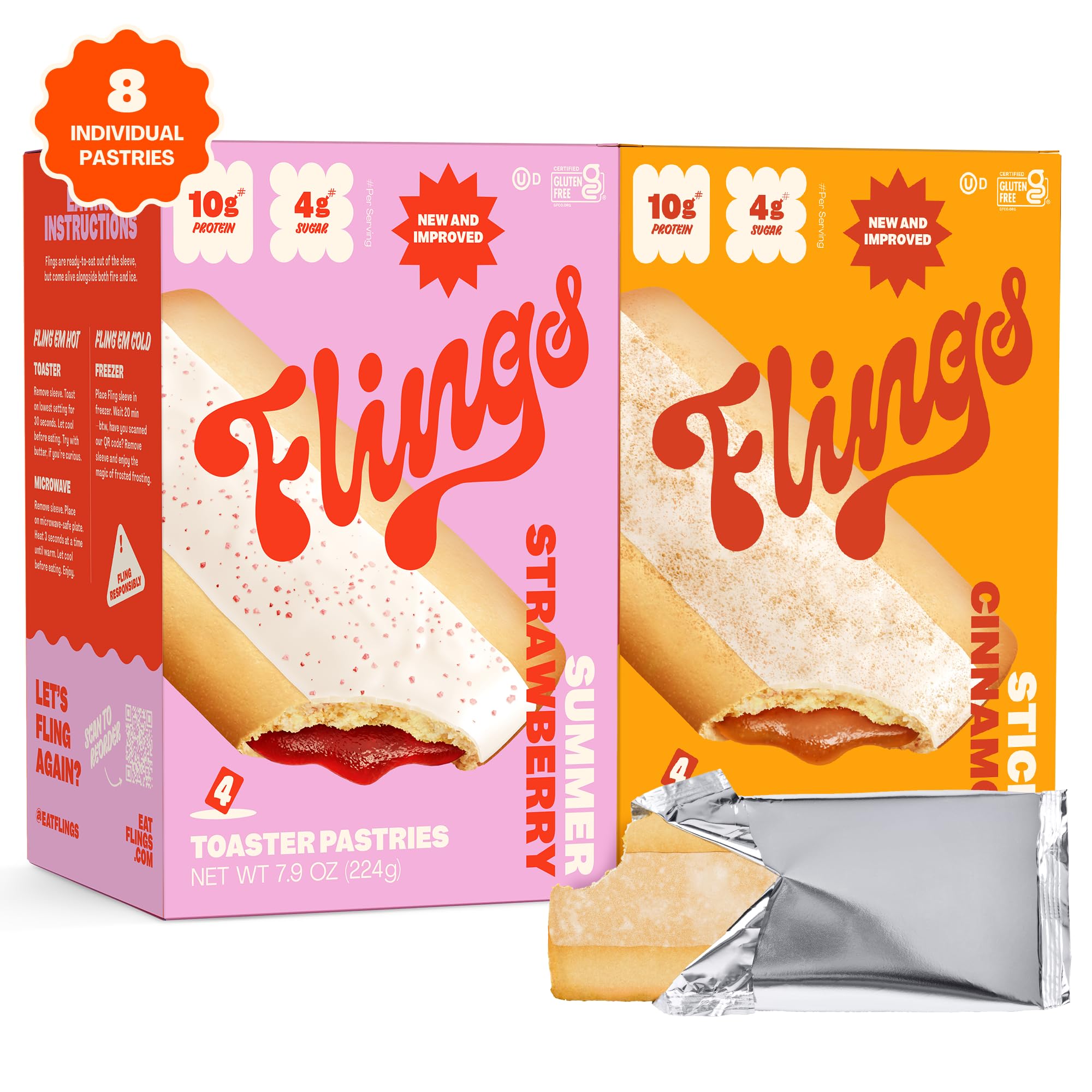 Amazon.com: FLINGS Toaster Pastries - NEW RECIPE! 10g PROTEIN Per ...