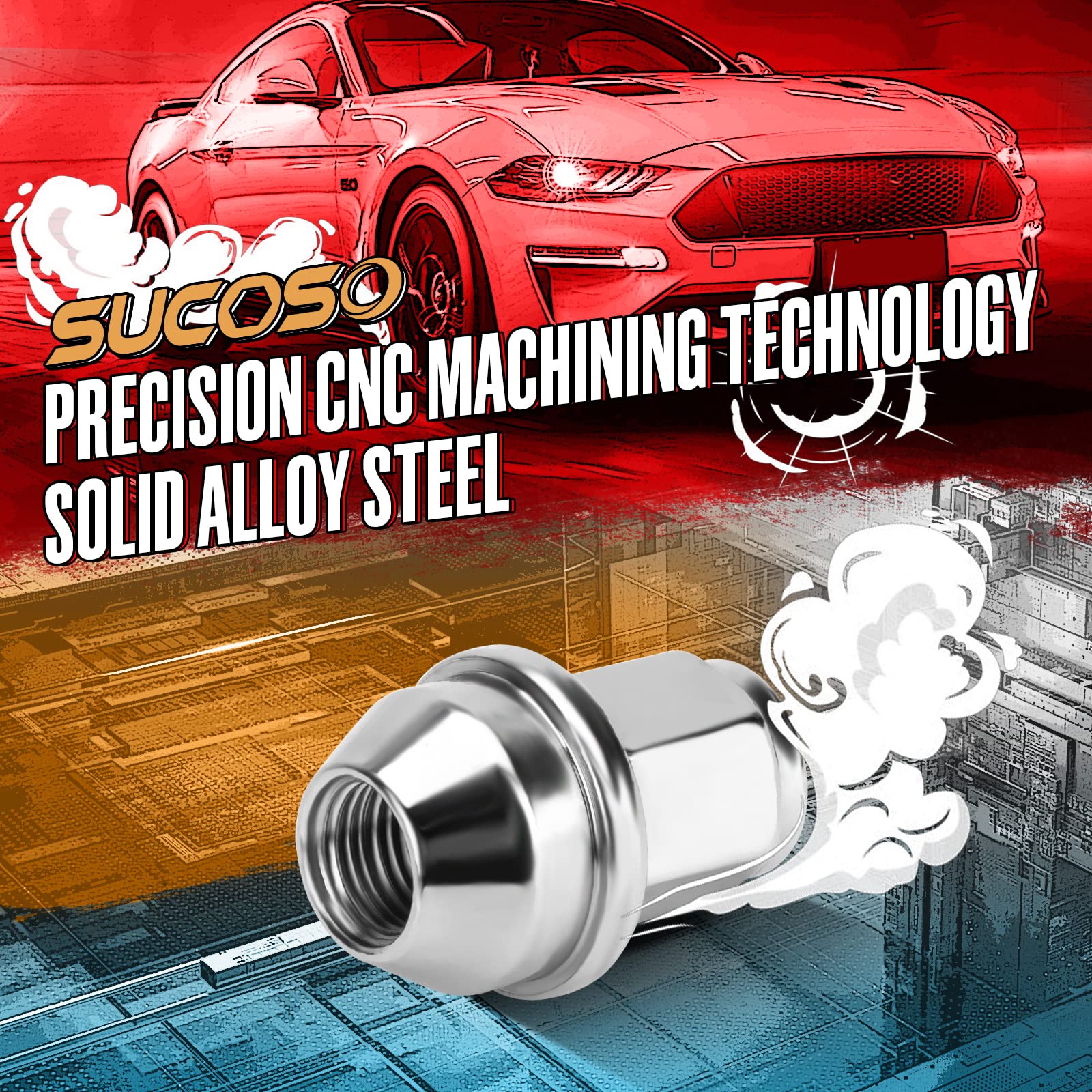 24PCS M14x1.5 Lug Nuts OEM Factory Style One-Piece Large Acorn Seat For ...