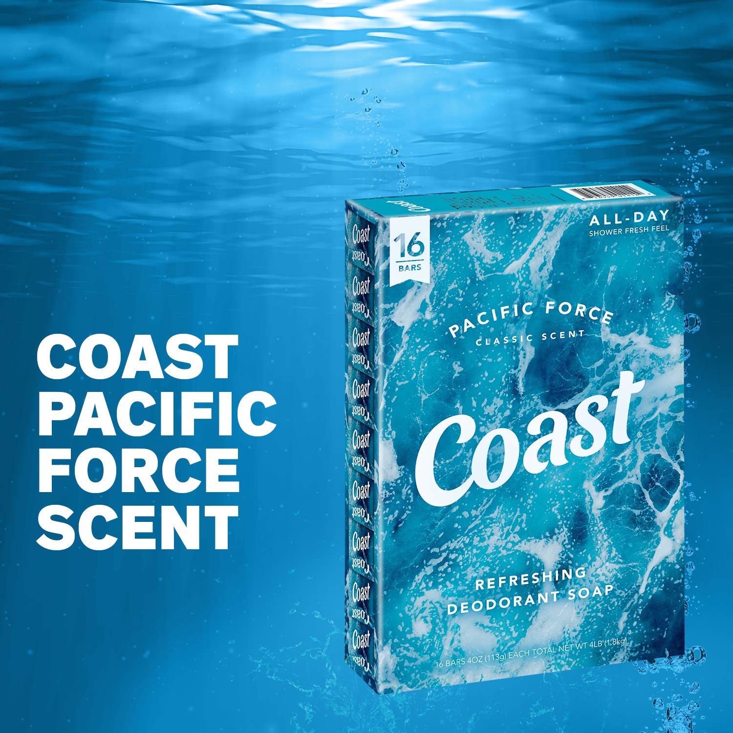 Buy Coast Refreshing Deodorant Soap Bar - 16 Bars - Thick Rich Lather Leaves Your Body Feeling ...