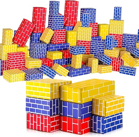 Amazon.com: Nuanchu 60 Pcs Cardboard Building Blocks for Kids Large ...
