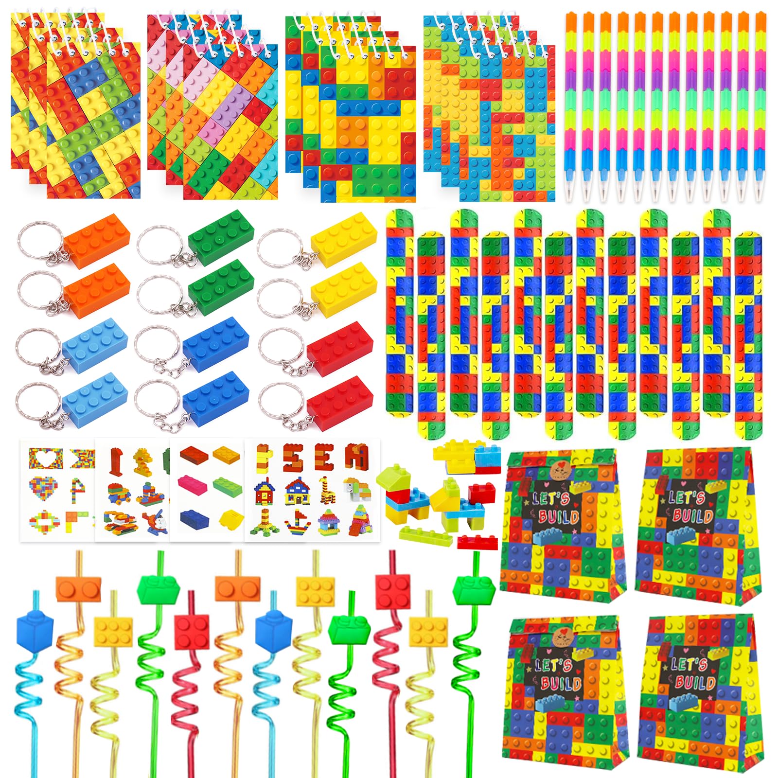 Amazon.com: Bluegogo 96 Pcs Building Block Birthday Party Favors for ...