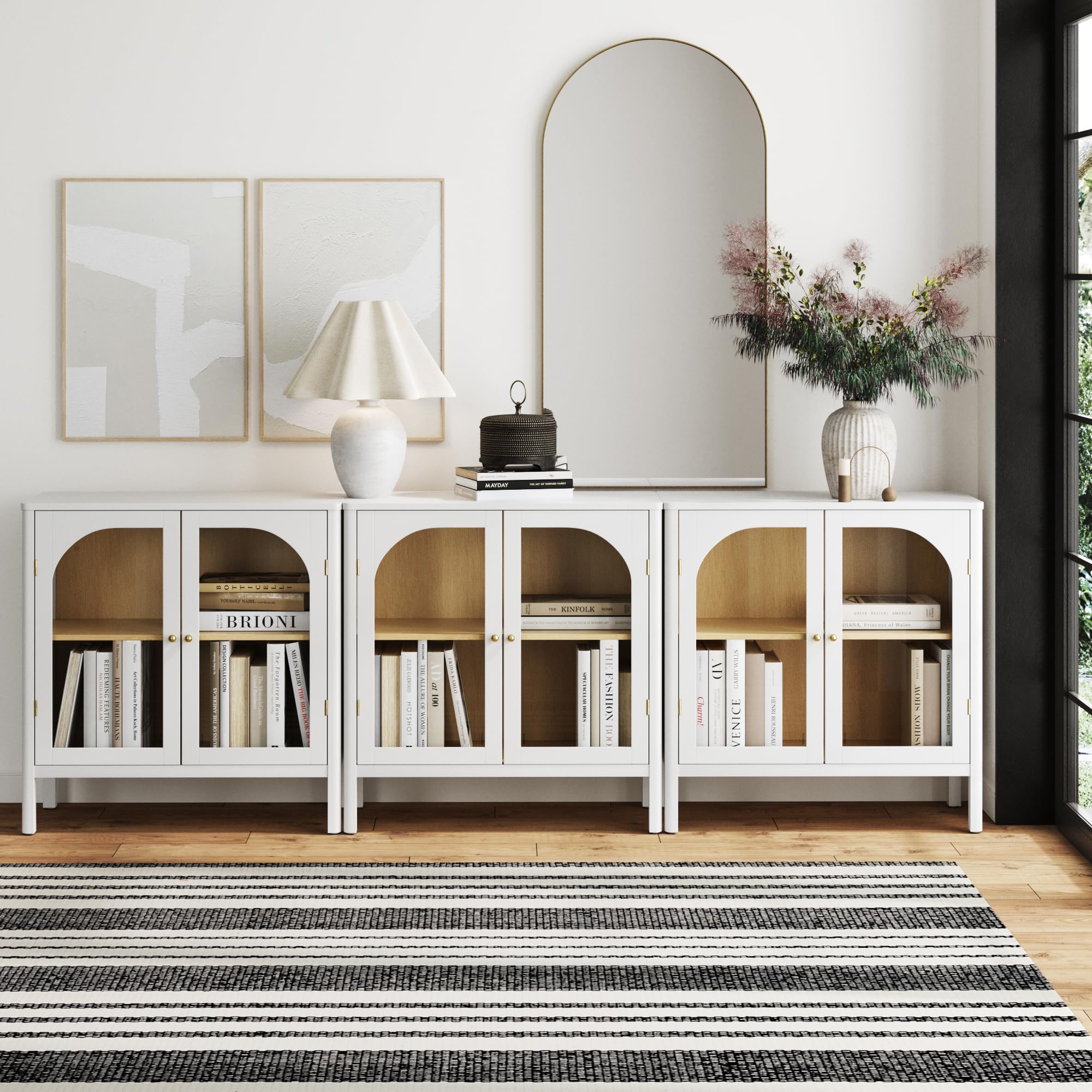 Amazon.com: Nathan James Wood Storage Accent Modern Free Standing ...