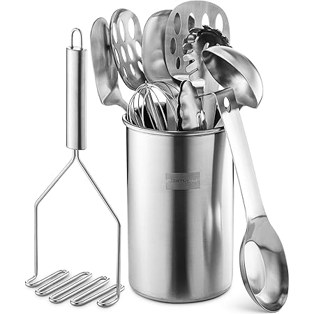 Amazon.com: Stainless Steel Kitchen Utensil Set- Fungun 28 Pcs Cooking ...