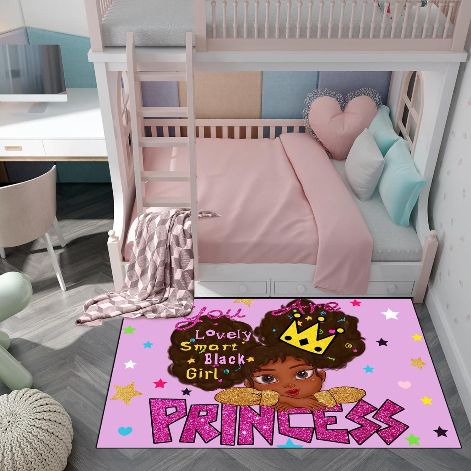 Amazon.com: Jiospet Black Girl Rugs for Bedroom 2'×3', African American ...