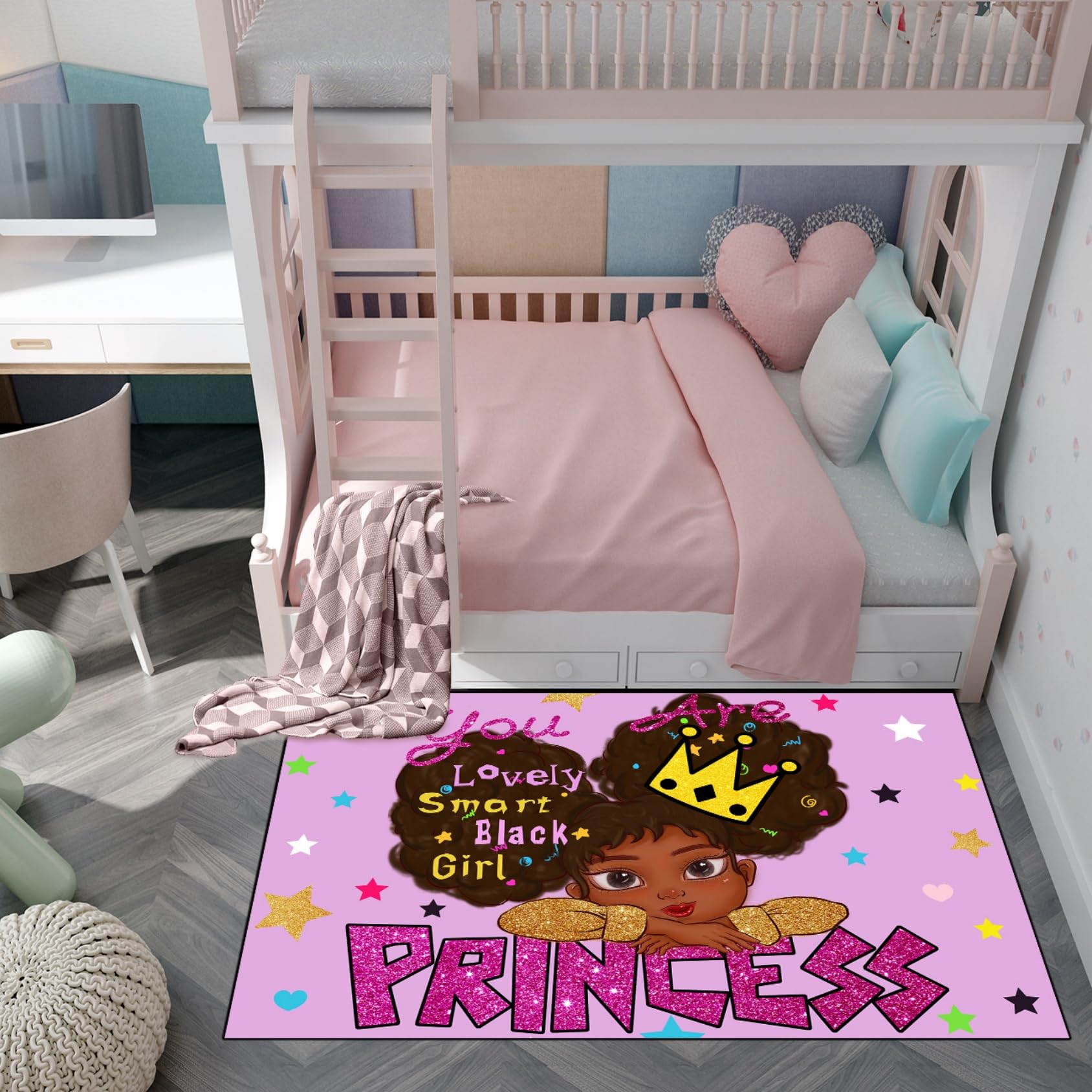 Amazon.com: Jiospet African American Black Girl Rugs for Bedroom ...