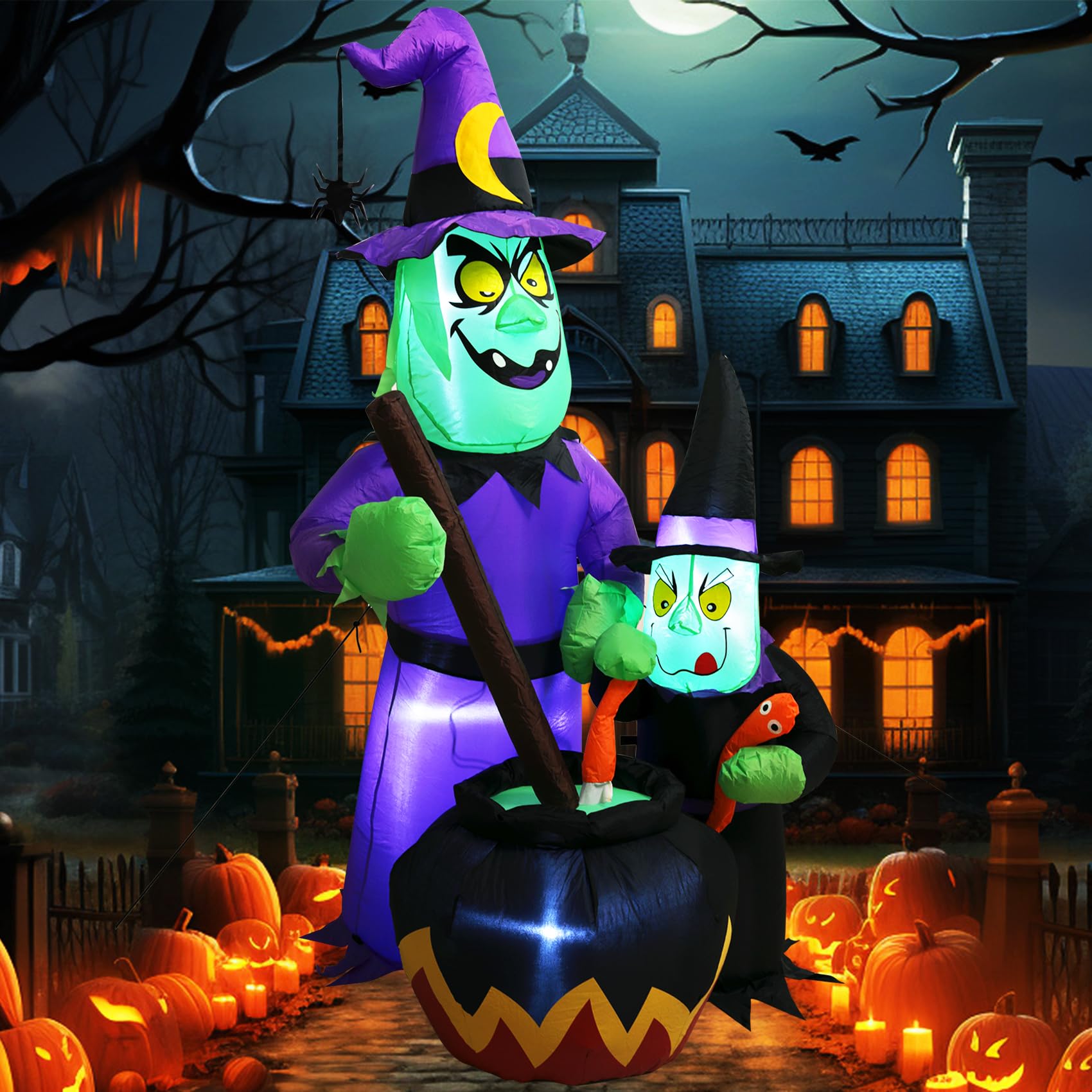 Snapklik.com : TCFUNDY Inflatable Halloween Decorations 6FT Scary Witch ...