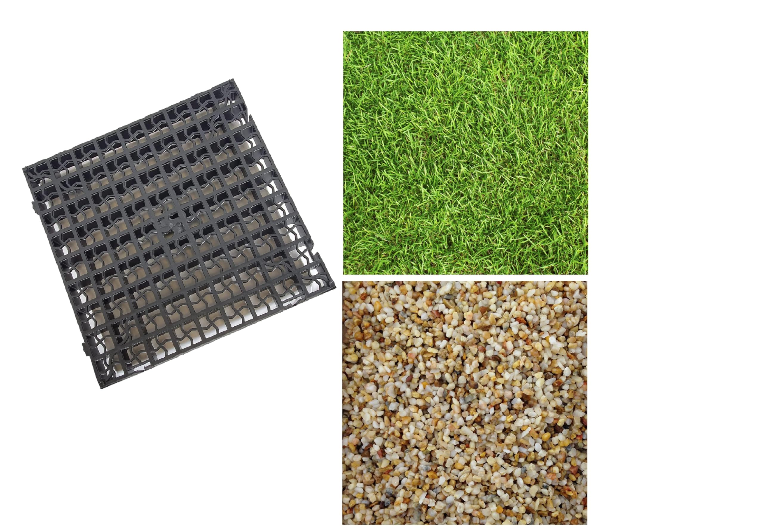 (Pack of 10) Black Grass Grid Paving Turf Grid Drainage Mat Lawn Path ...