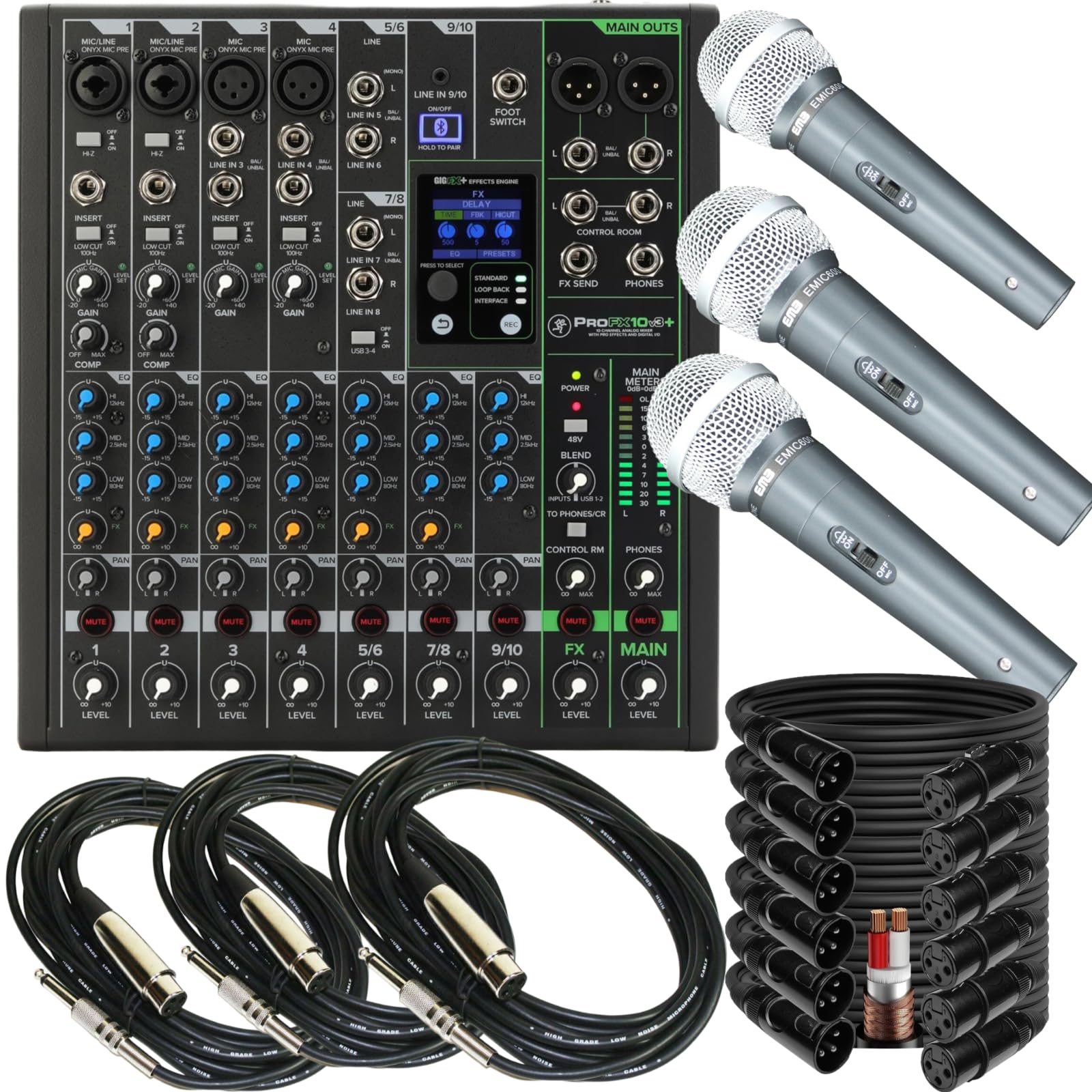 Amazon.com: Mackie ProFX10v3+ 10-Channel Unpowered Mixer w/USB ...