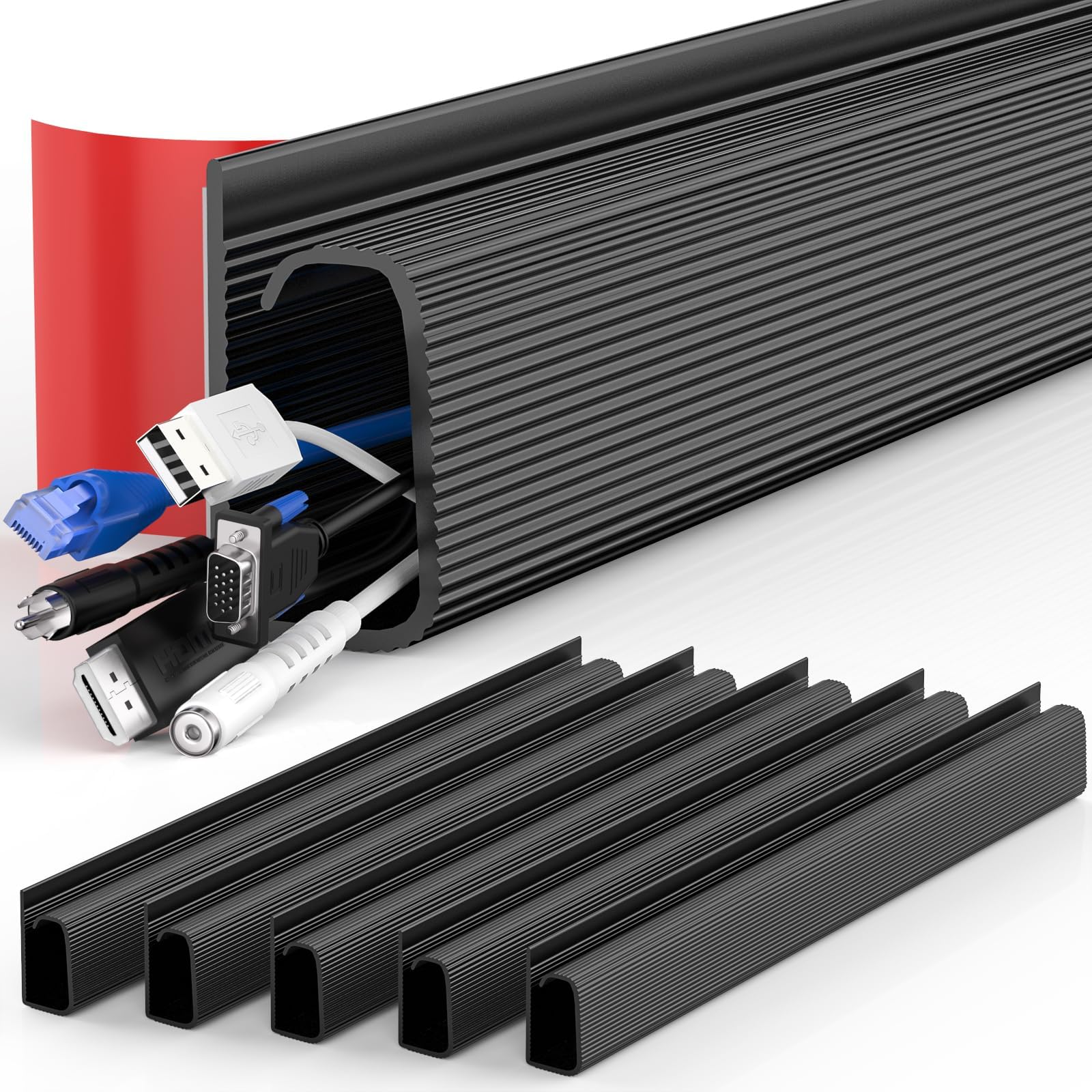 Mokani Gestion des câbles sous le bureau, 15,2 x 40,9 cm, chemin de ...