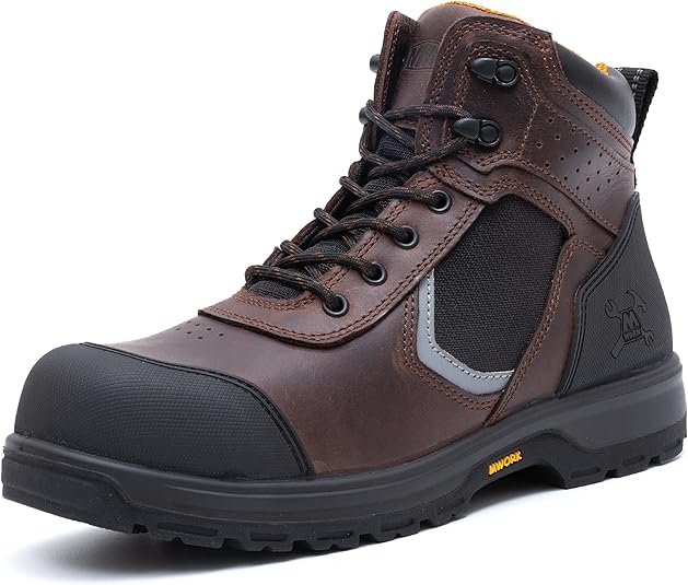 Amazon.com | MWORK 6" Work Boots For Men Leather ASTM F2413-18 ...