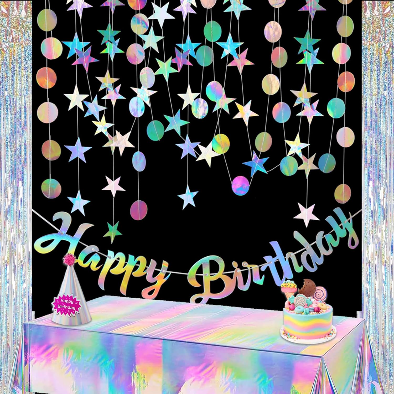 Amazon.com: COLOUR MAGIC All Iridescent Birthday Decorations with ...