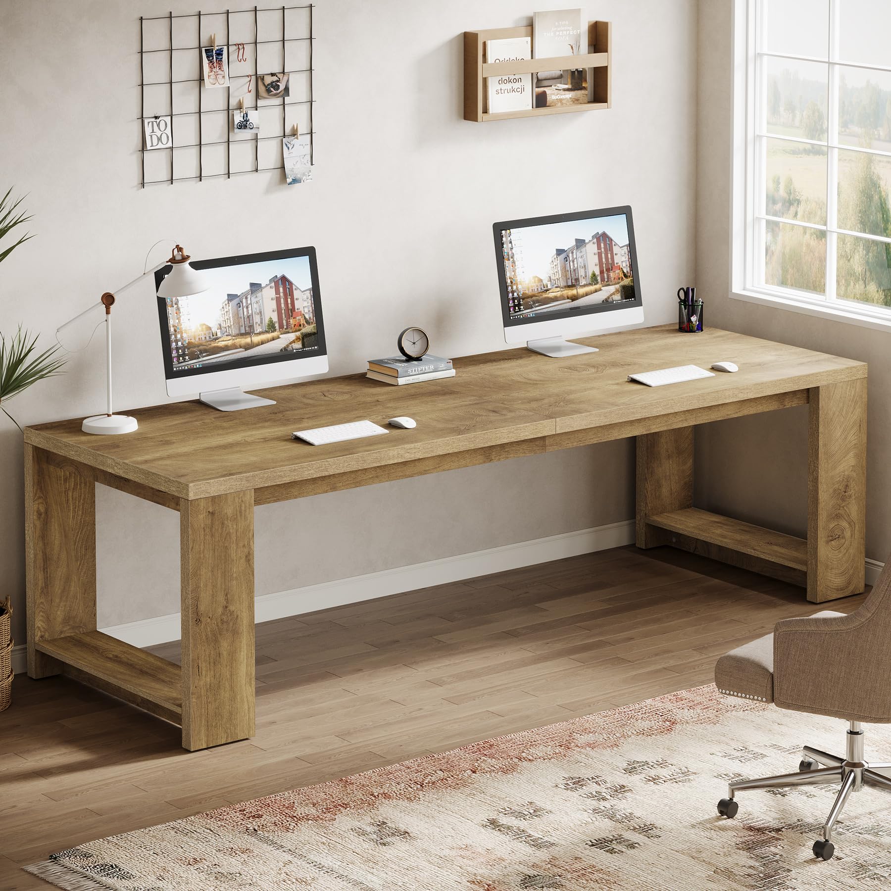 Amazon.com: Tribesigns 2 Person Desk, 86.6 Inches Extra Long Desk ...