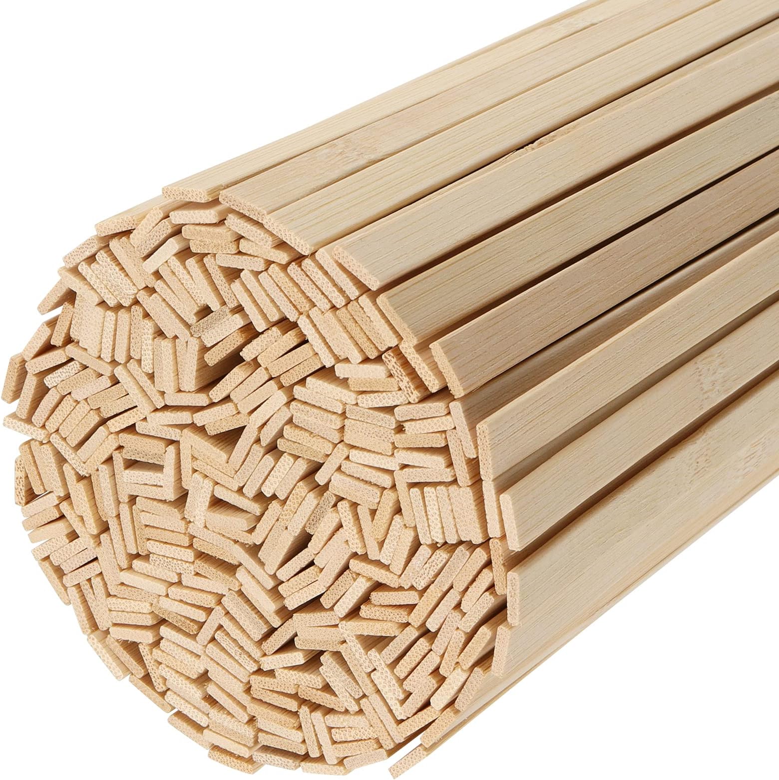 MUKLEI Lot de 600 bâtons de bambou naturel de 40 cm, bâtons plats en ...