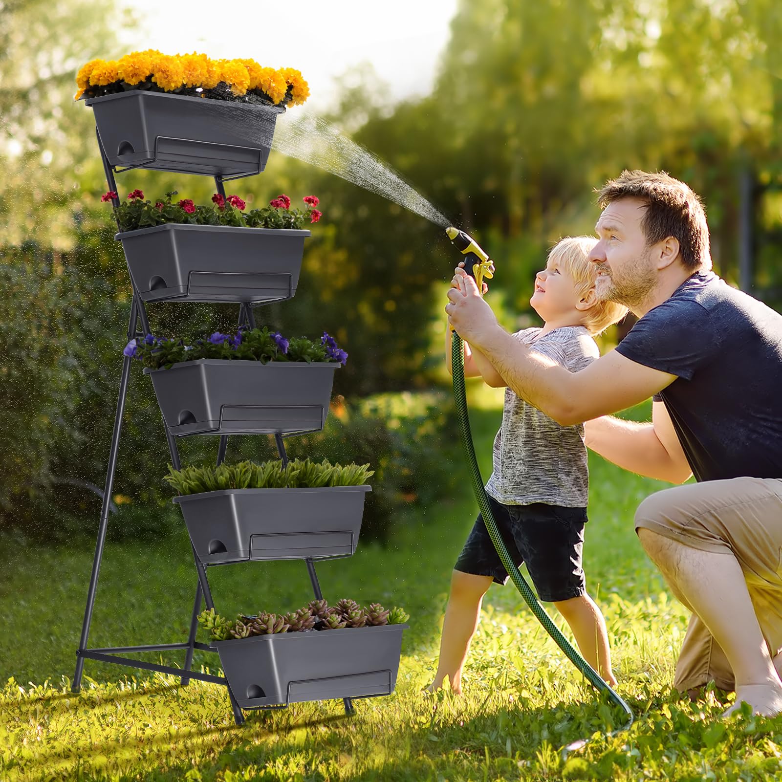 Snapklik.com : 5 Tier Vertical Garden Planter Grey Herb Garden Planter ...