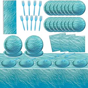 Amazon.com: gisgfim Ocean Sea Birthday Party Supplies Ocean Waves Party ...