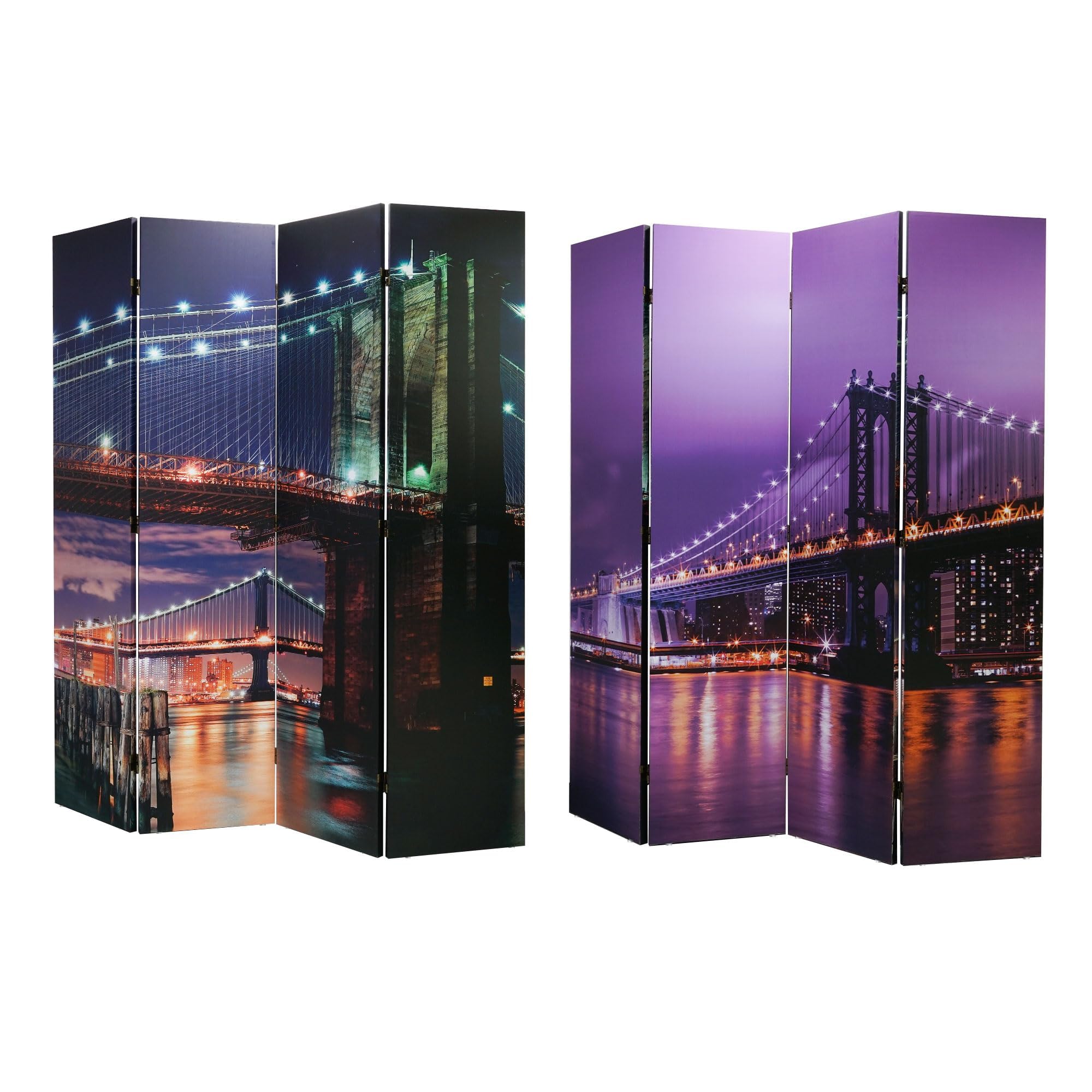 Amazon.com: American Art Decor 4-Panel Dressing Room Divider - Double ...