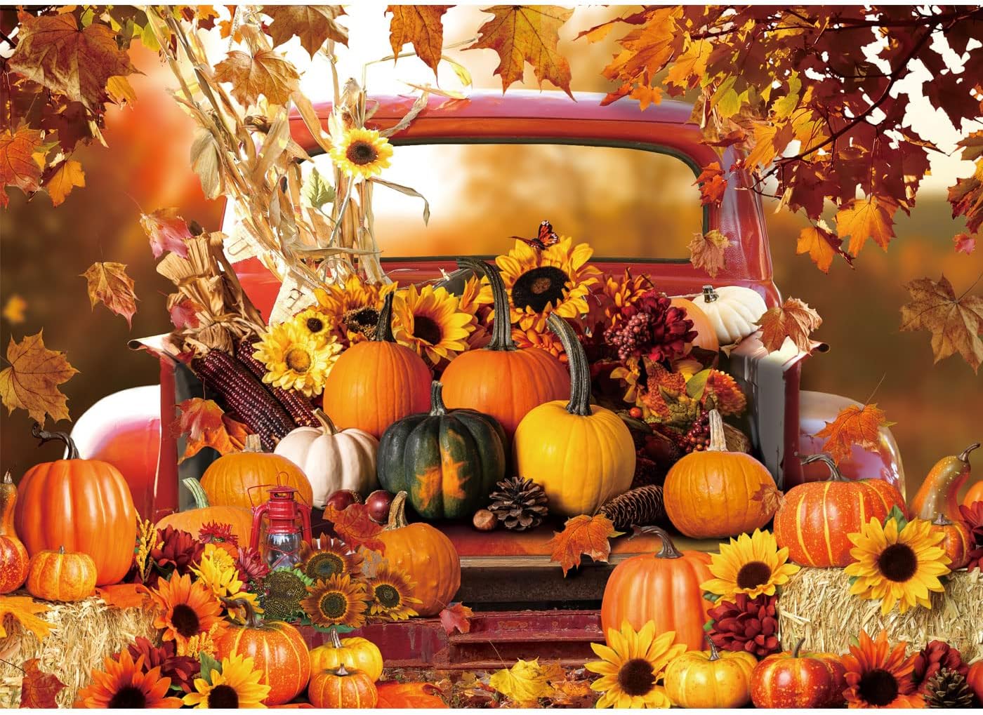 Maijoeyy 7x5ft Fall Photo Backdrop Autumn Pumpkin Truck Backdrop ...