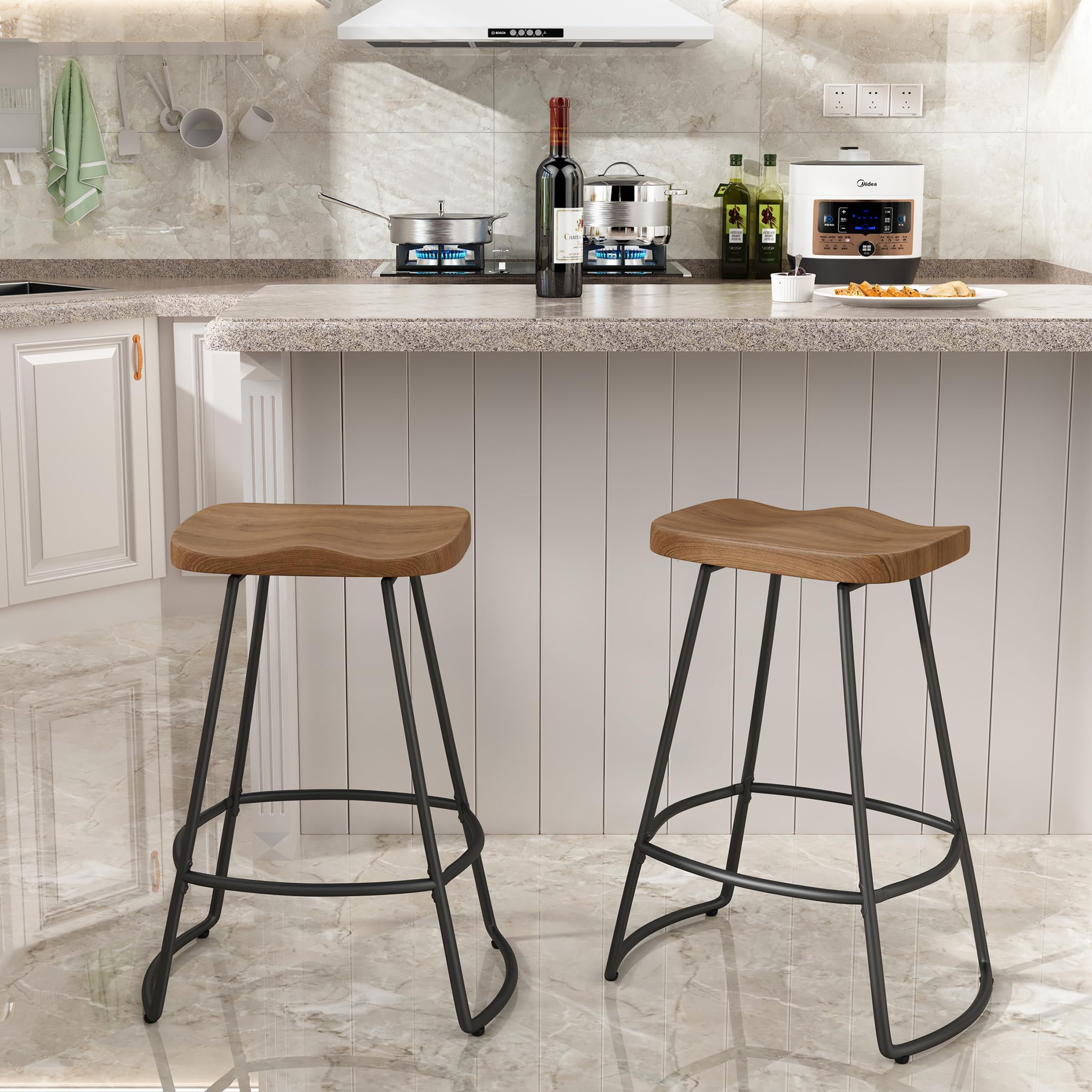 Amazon.com: Carolina Classic Saga 25" Counter Stool in Natural (Set of ...