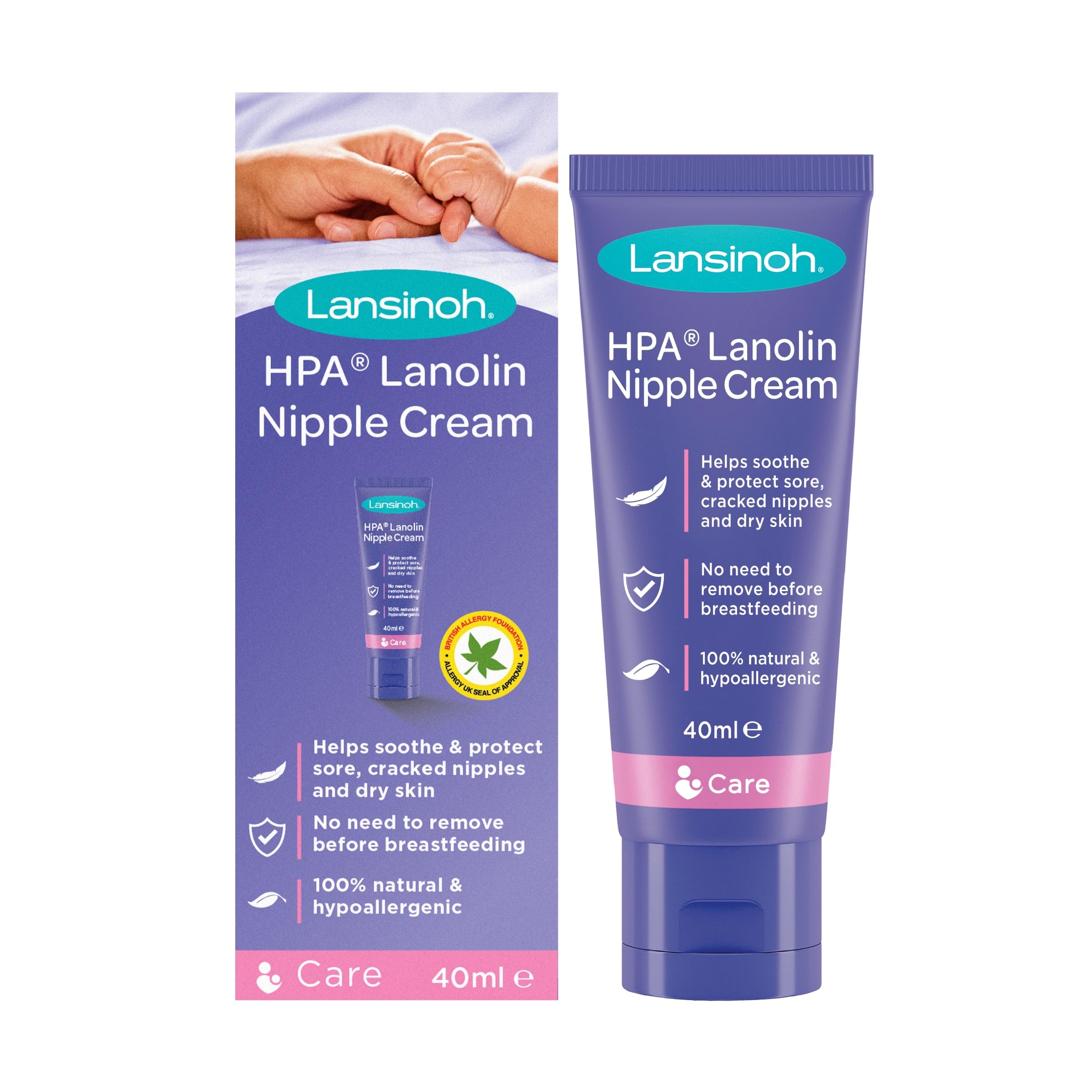 Lansinoh HPA Lanolin Nipple Cream for sore nipple & cracked skin 100% ...