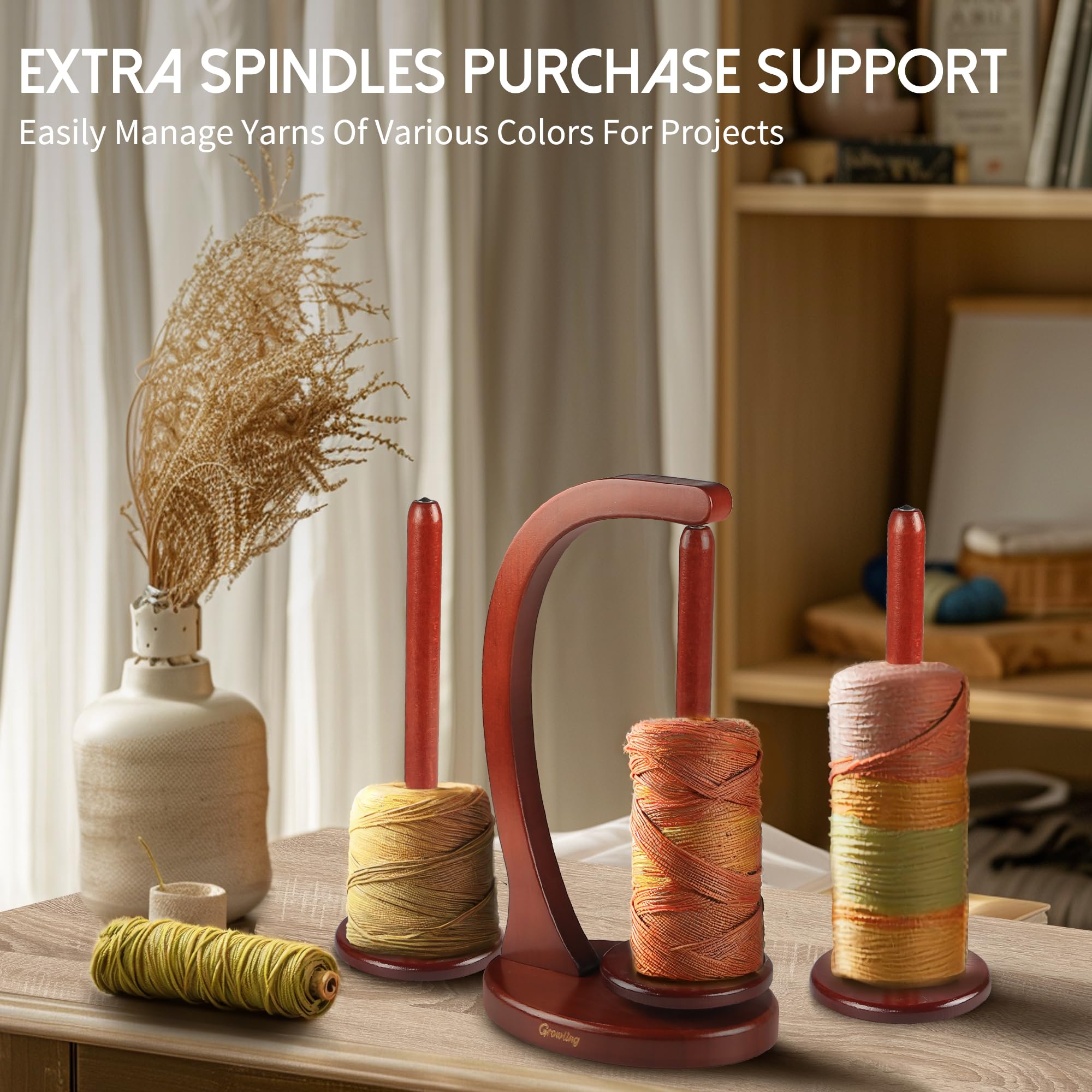 Snapklik.com : GROWLING Wooden Yarn Holder For Crocheting, Upgrade ...