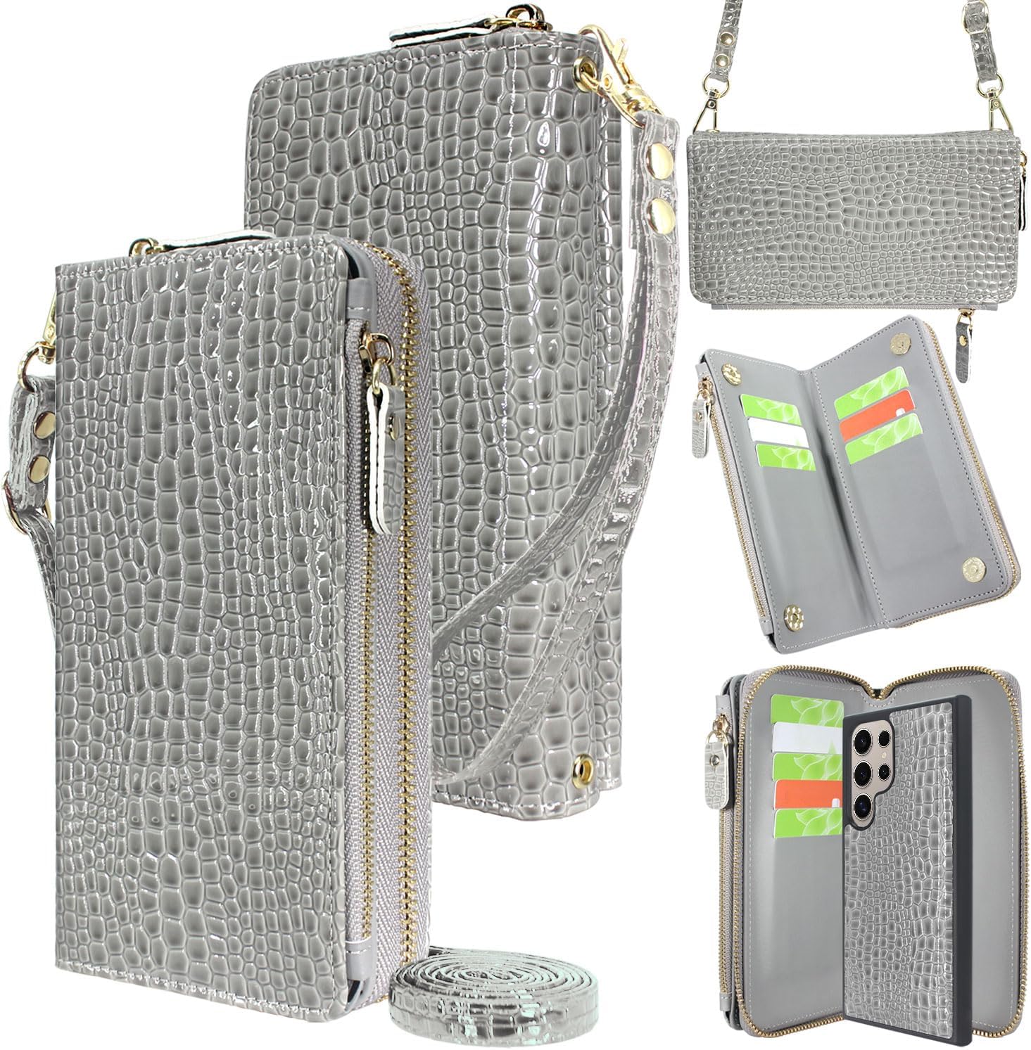 Amazon.com: Harryshell Compatible with Samsung Galaxy S24 Ultra 5G Case Wallet Detachable Phone ...