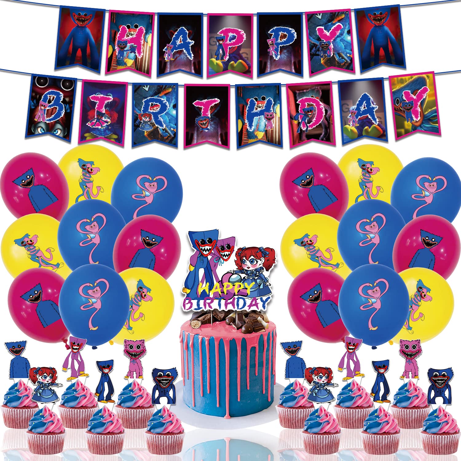 Buy Huggy Wuggy Birthday Supplies, Poppy Playtime Birthday Party ...