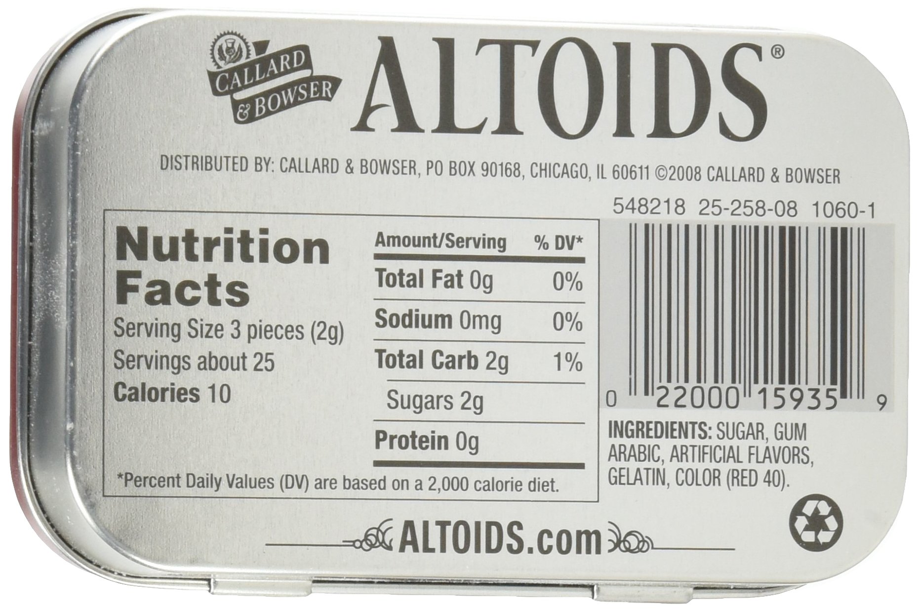 Altoids Mints Barcode
