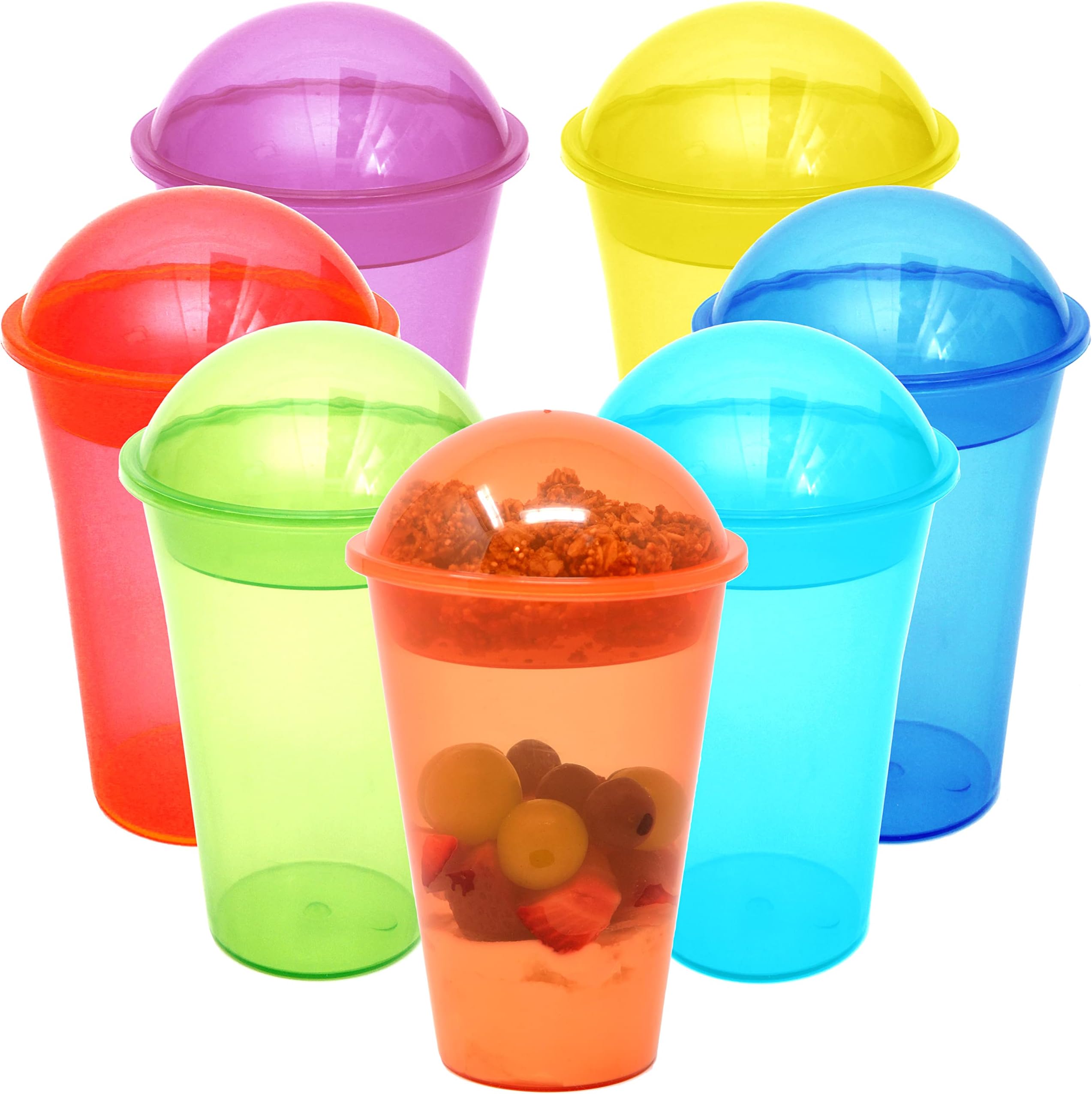 Amazon.com | Youngever Plastic Parfait Cups, 12oz, Reusable, Set of 7 ...
