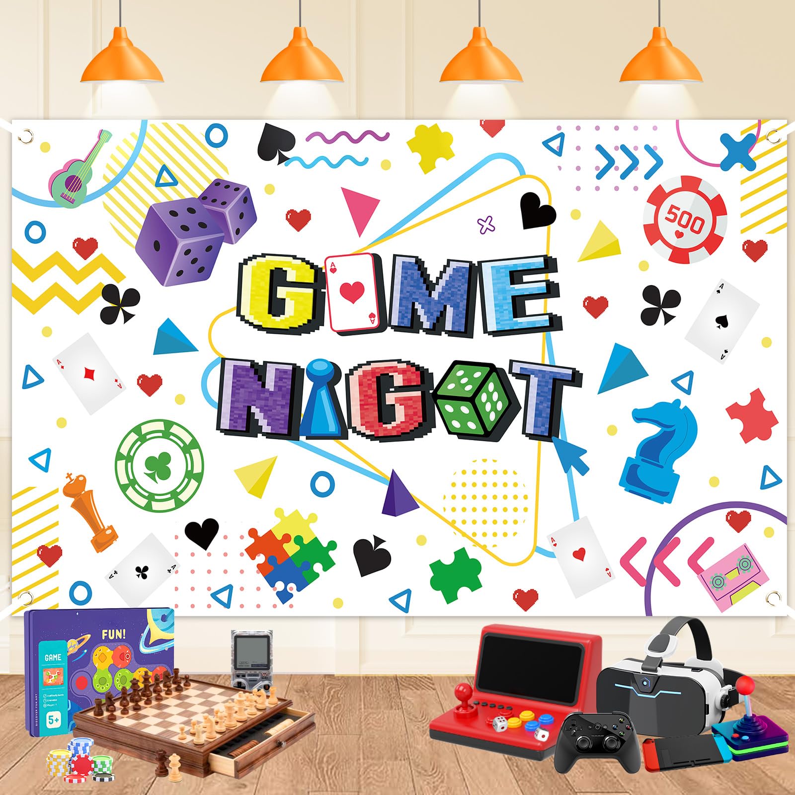 Amazon.com: Game Night Party Banner Decorations Family Game Night ...