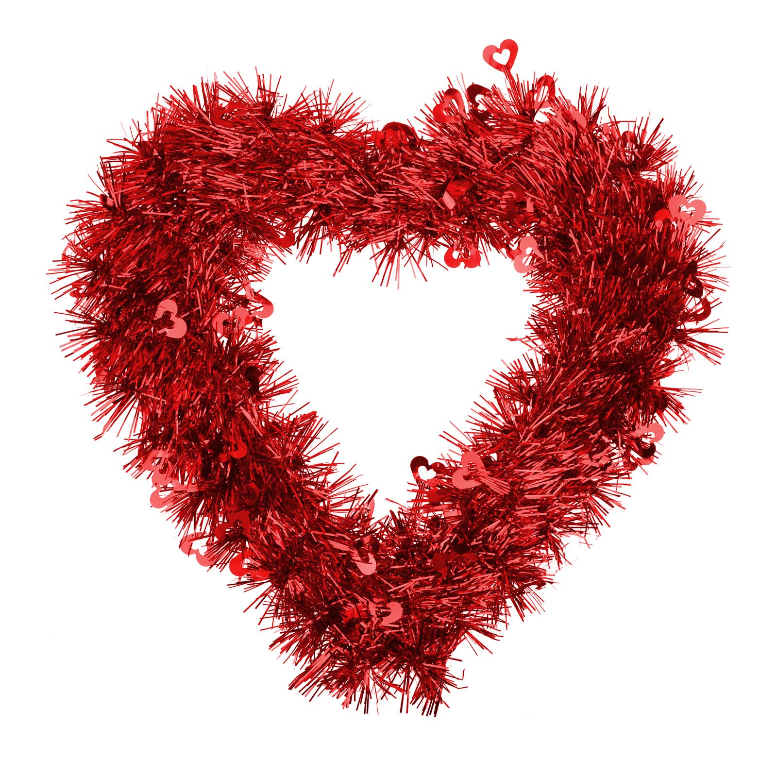 Amazon.com: HOWAF Valentine's Day Heart Wreaths Decoration, Red Tinsel ...