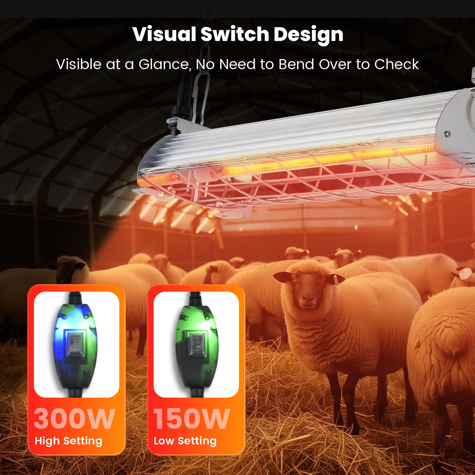 Snapklik.com : 300W Large Chicken Coop Heater, Carbon Fiber Heating ...