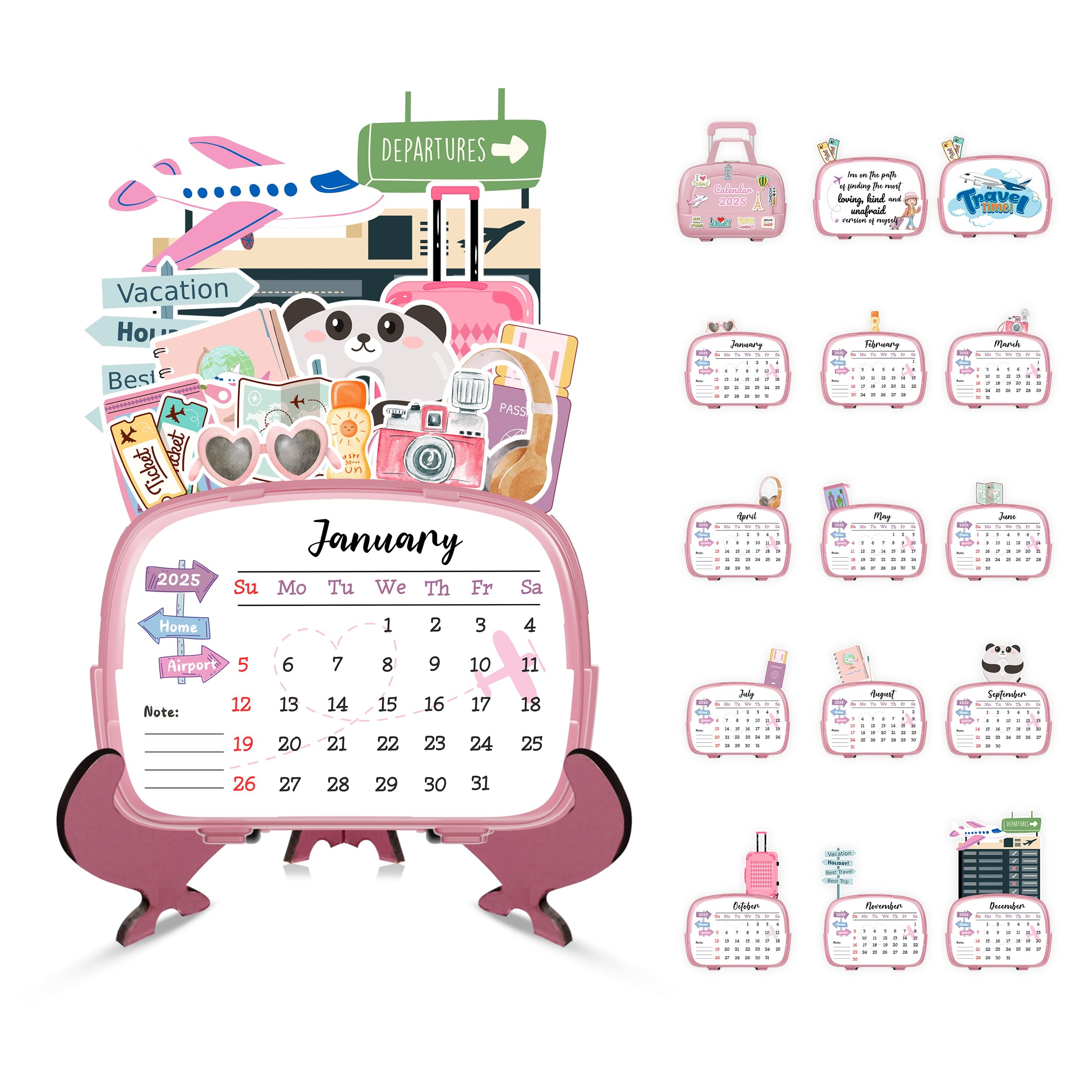 Sketchfab 2025 Unique Desk Calendar Mini Monthly Calendar 12 Months ...