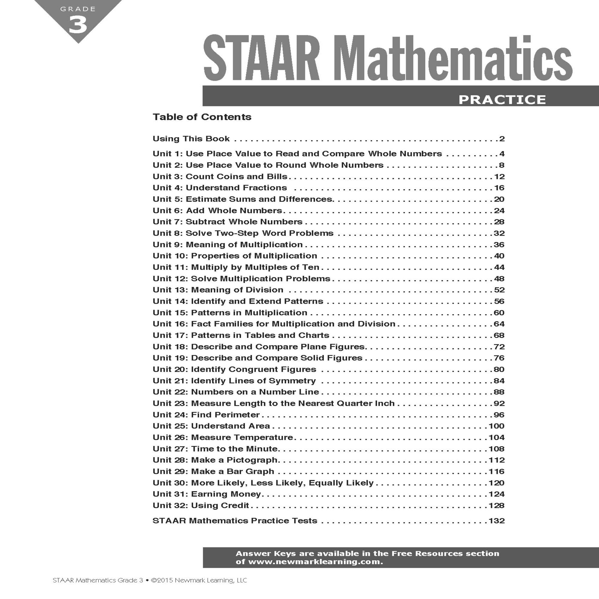 Snapklik.com : STAAR Mathematics Practice I For Children In Grade 3 I All-Inclusive Workbook For ...