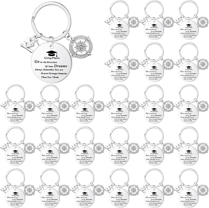 Amazon.com: Sasylvia 24 Pcs Graduation Keychain Bulk Inspirational ...