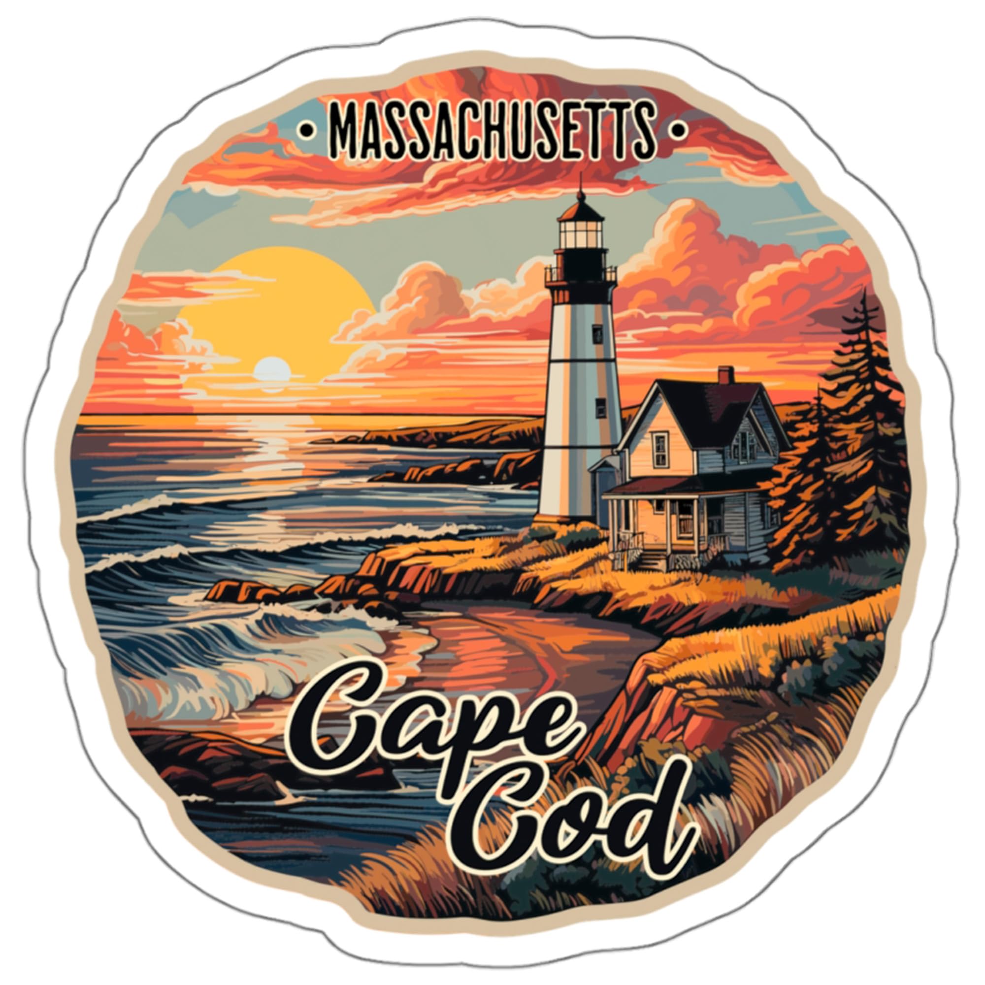 Amazon.com: Cape Cod Massachusetts Sticker Adventure Souvenir Decal ...