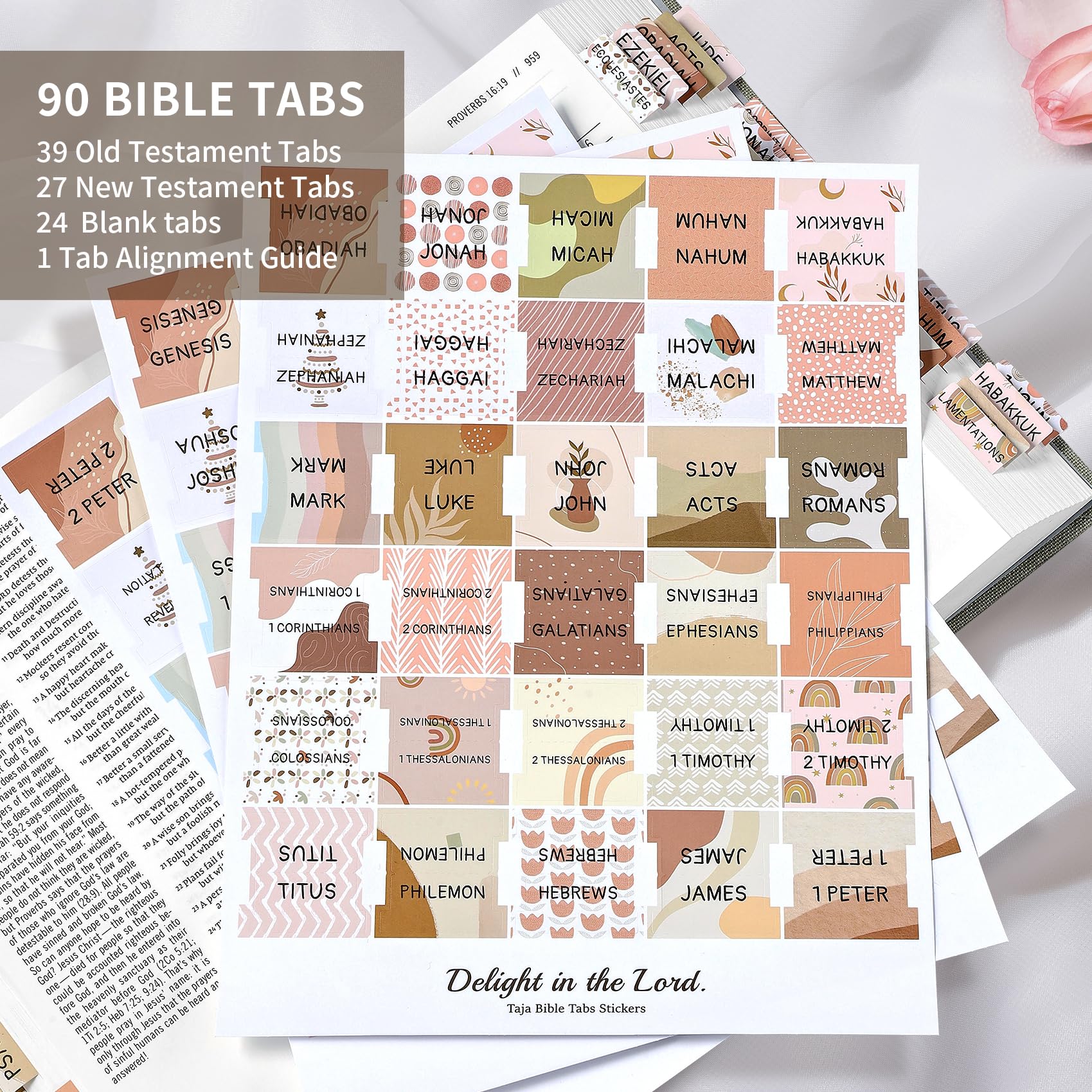 Snapklik.com : Bible Tabs For Women & Men, Laminated Bible Tabs For ...